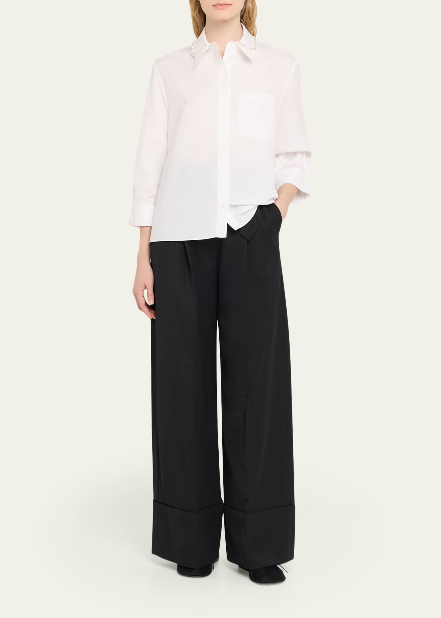 Simone Rocha Multi Belt Loop Wide-Leg Trousers - Bergdorf Goodman