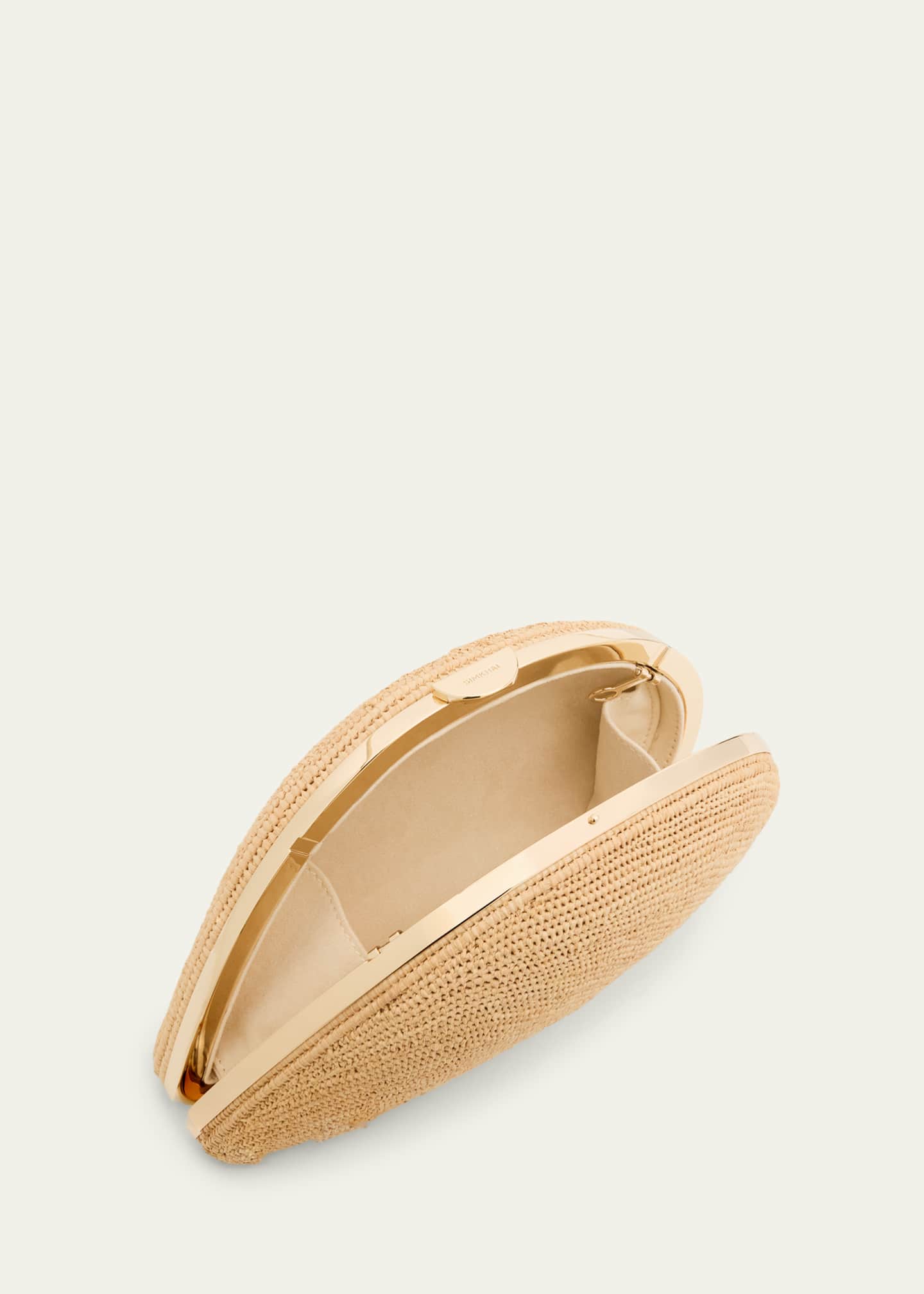 SIMKHAI Bridget Raffia Oyster Shell Clutch Bag - Bergdorf Goodman