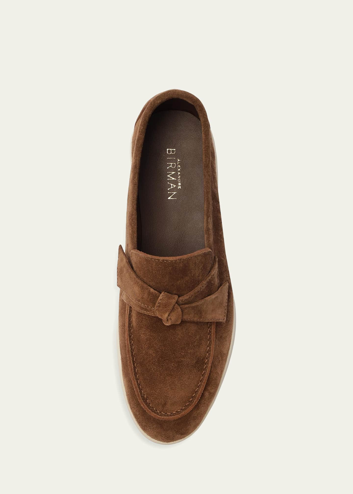 Alexandre Birman Calrita Suede Knotted Loafers - Bergdorf Goodman