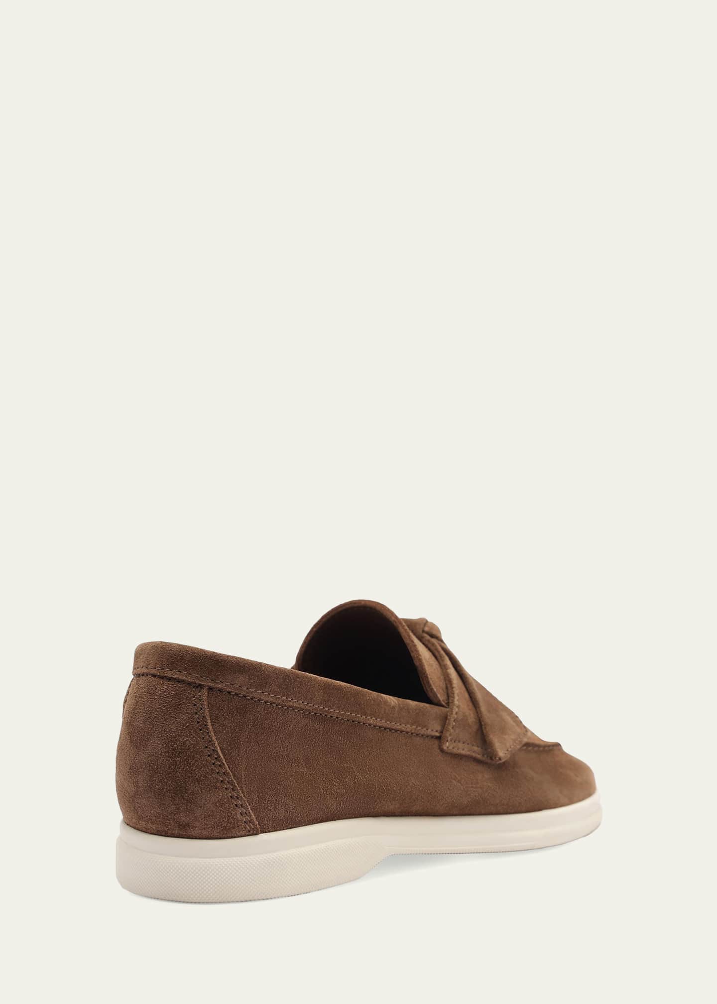 Alexandre Birman Calrita Suede Knotted Loafers - Bergdorf Goodman