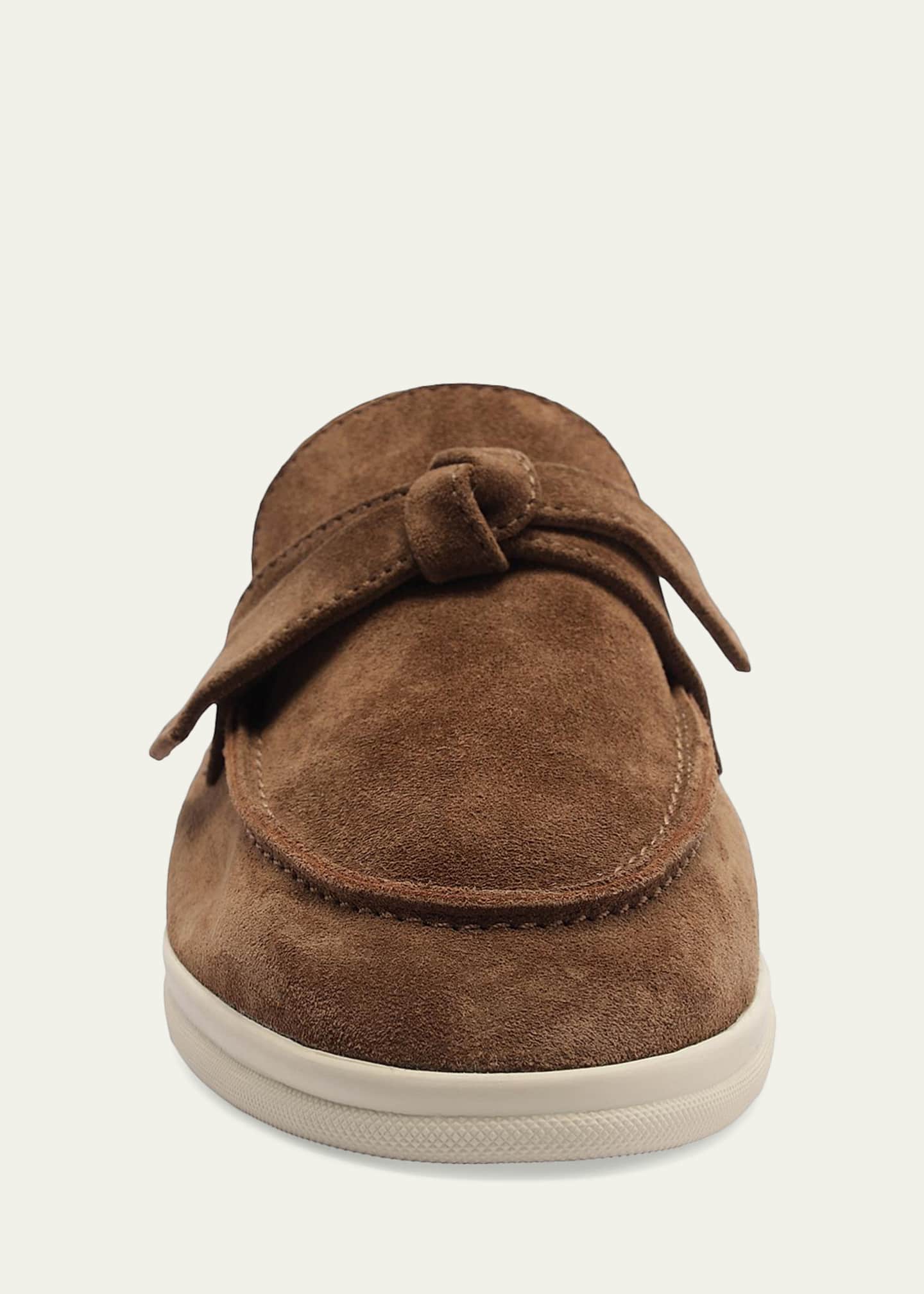 Alexandre Birman Calrita Suede Knotted Loafers - Bergdorf Goodman