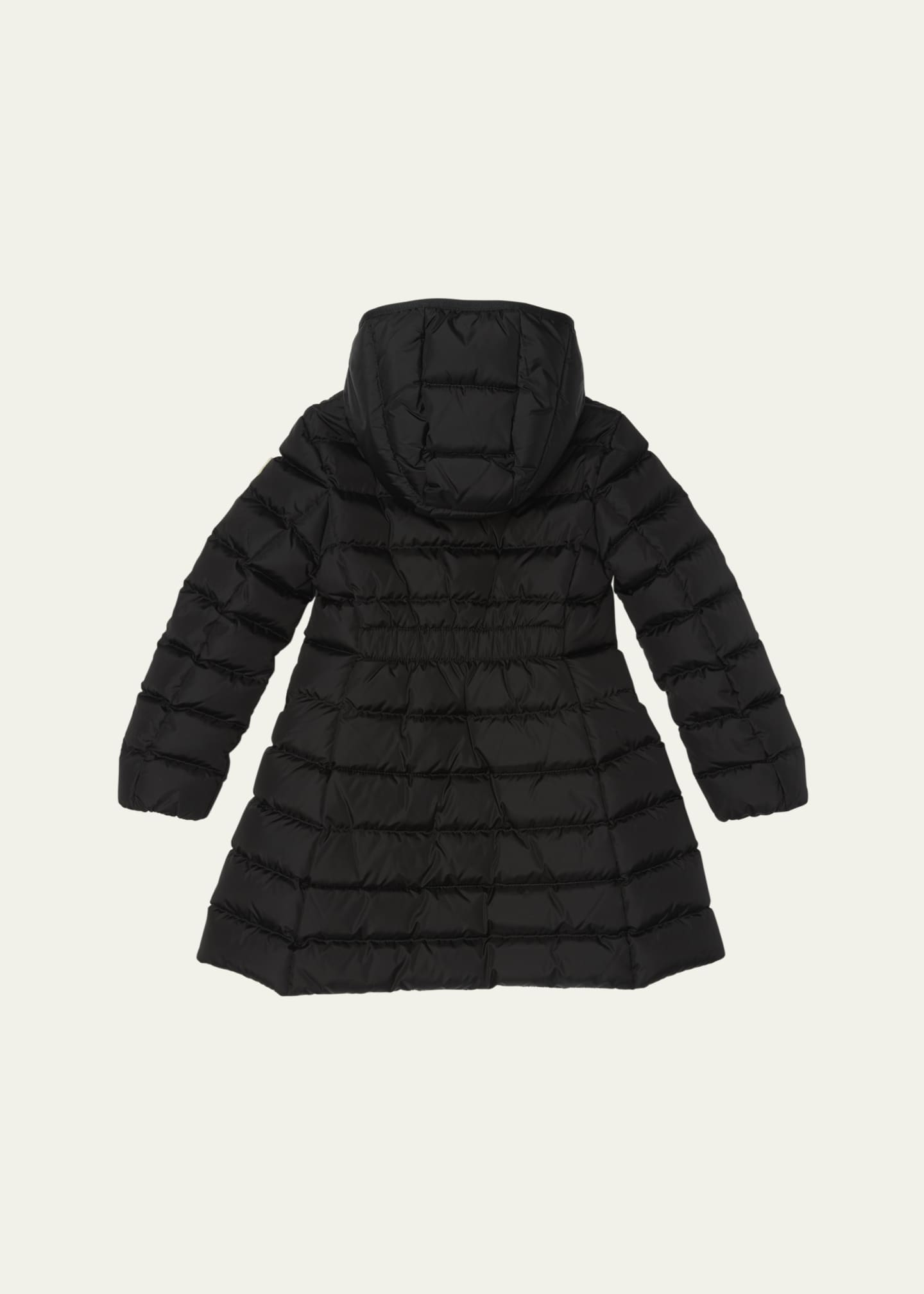 Moncler Girl's Charpal Hooded Long Down Coat, Size 4-6 - Bergdorf Goodman