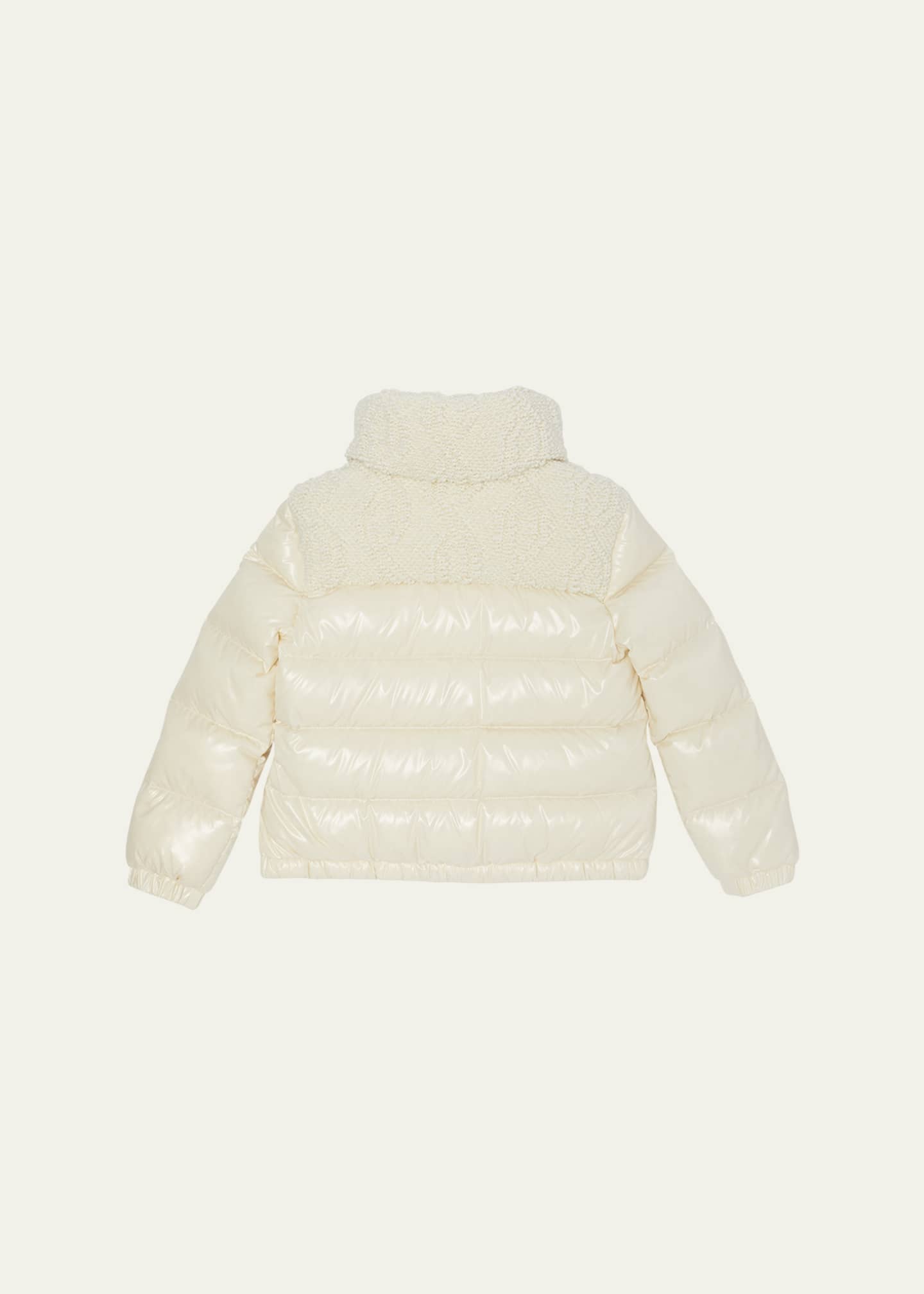 Moncler Girl's Dima Textured Yoke Down Jacket, Size 4-6 - Bergdorf Goodman