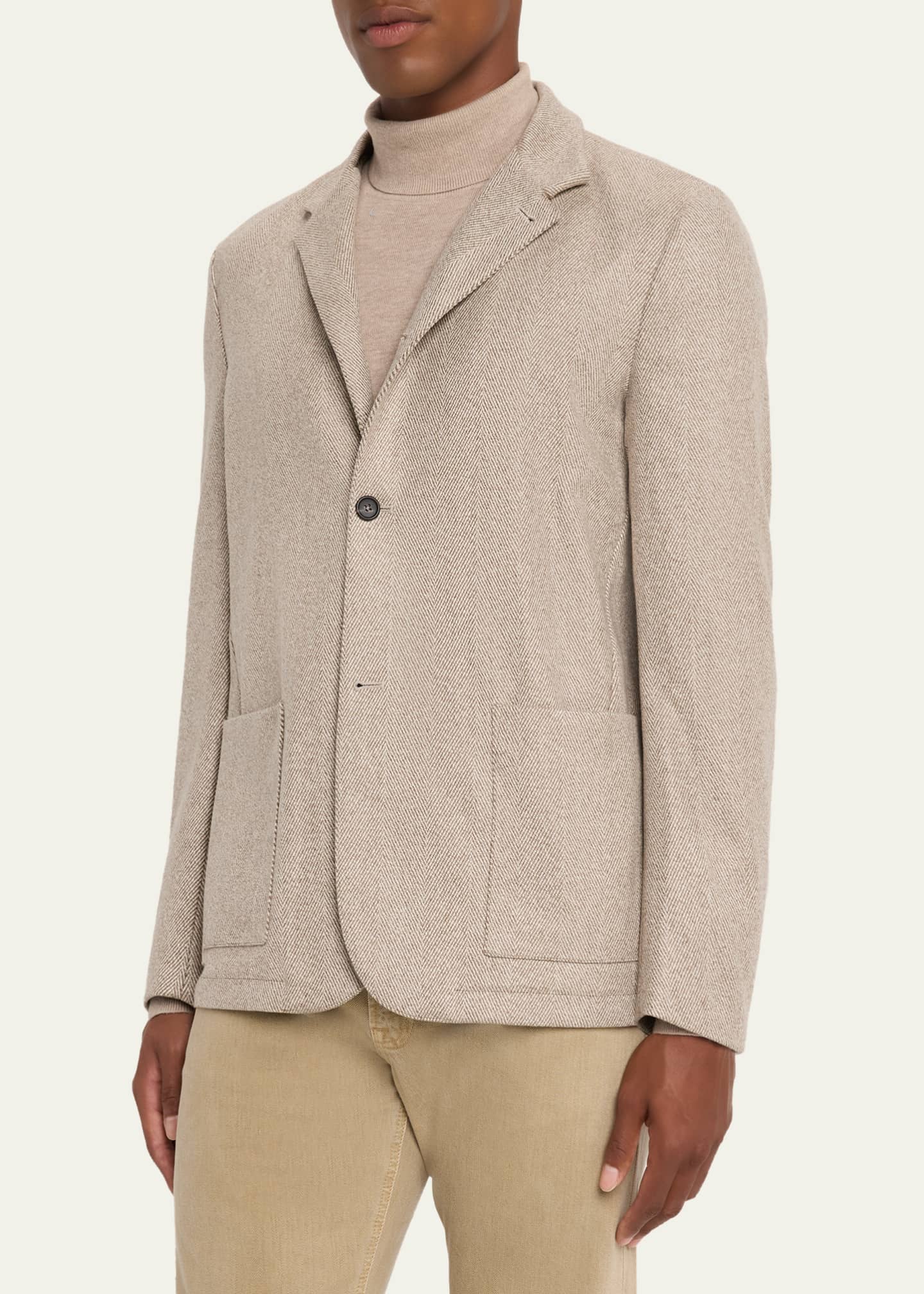 Fioroni Men's Cashmere Herringbone Voyager Jacket - Bergdorf Goodman