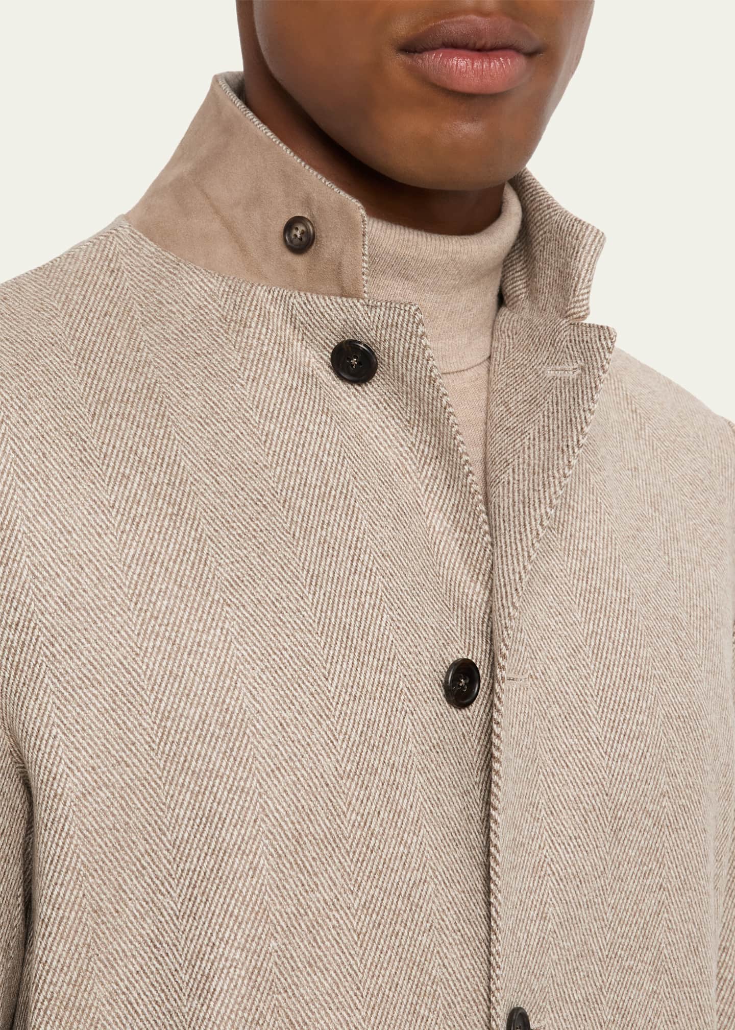 Fioroni Men's Cashmere Herringbone Voyager Jacket - Bergdorf Goodman