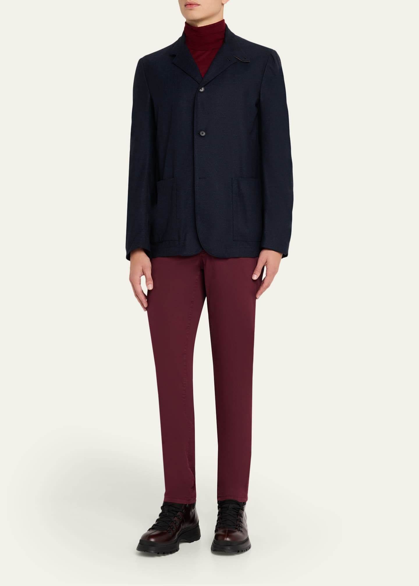 Fioroni Men's Wool Suede-Undercollar Voyager Jacket - Bergdorf Goodman