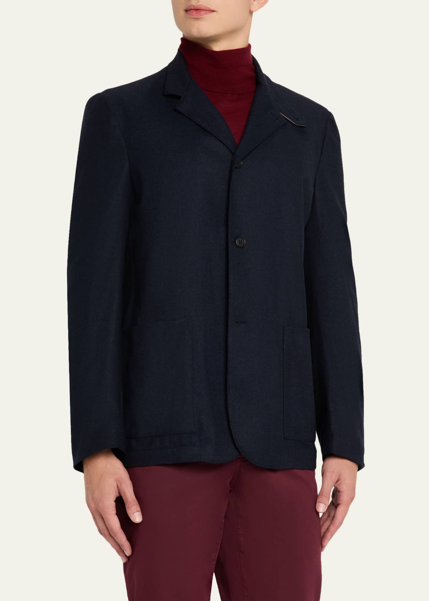 Fioroni Men's Wool Suede-Undercollar Voyager Jacket - Bergdorf Goodman