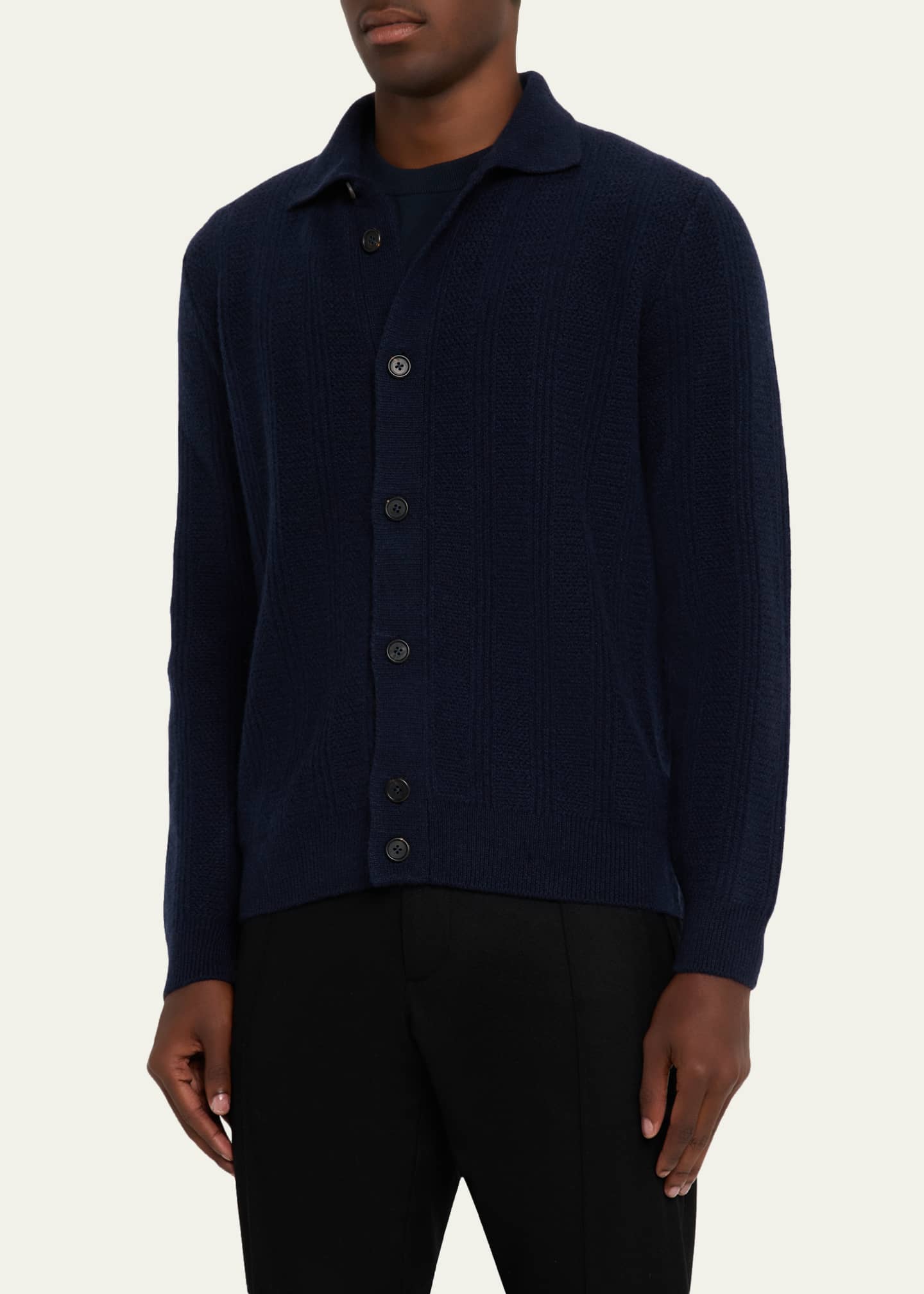 Fioroni Men's Textured Cashmere Cardigan - Bergdorf Goodman