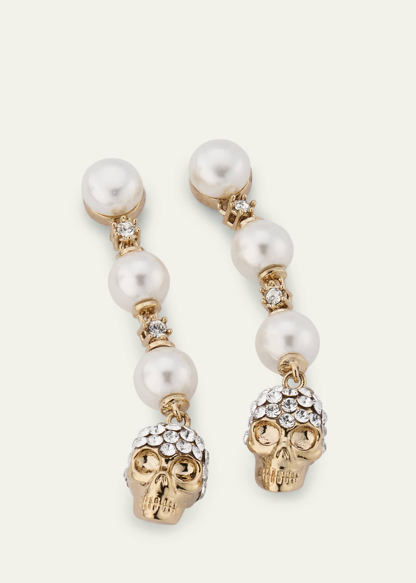 McQueen Pearly Skull Drop Earrings - Bergdorf Goodman