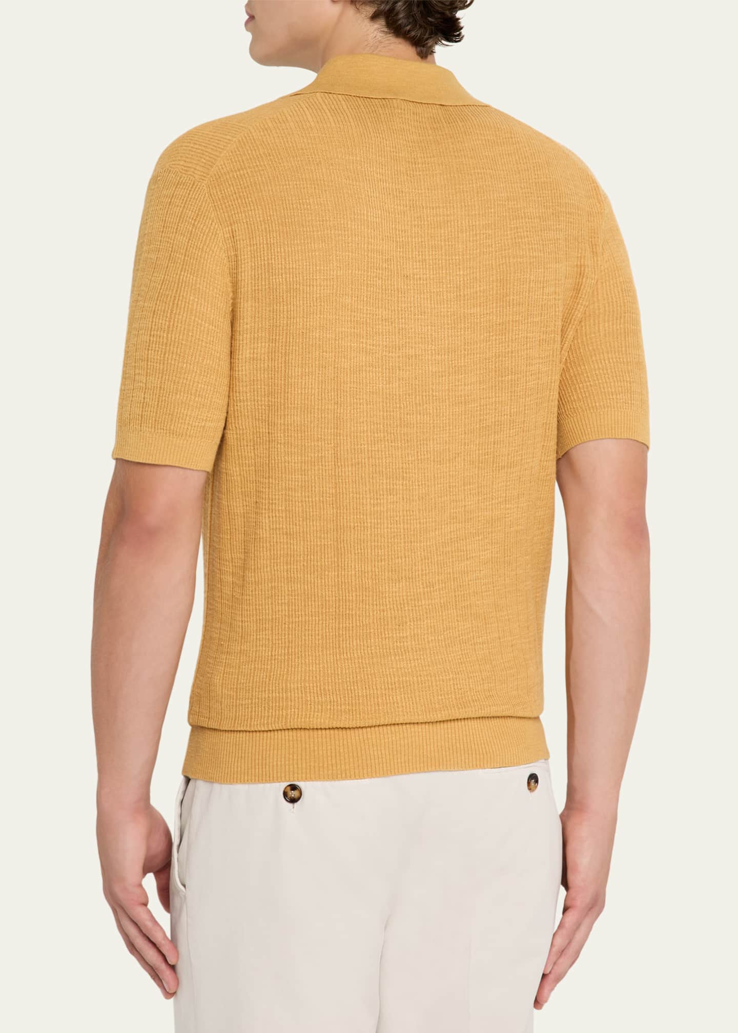 Frescobol Carioca Men's Joaquim Ribbed Johnny Collar Polo Shirt ...