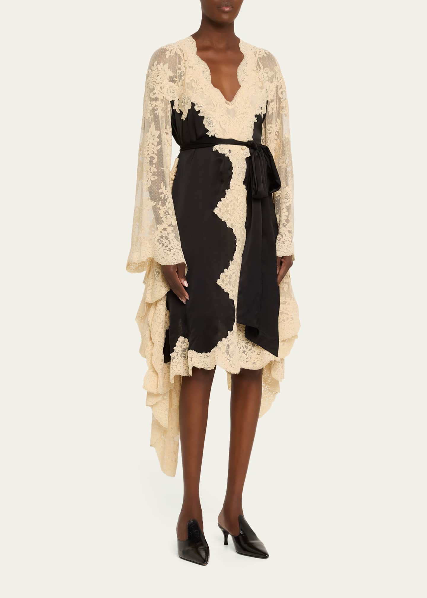 Zimmermann Hypnotic Lace Satin Wrap Dress - Bergdorf Goodman