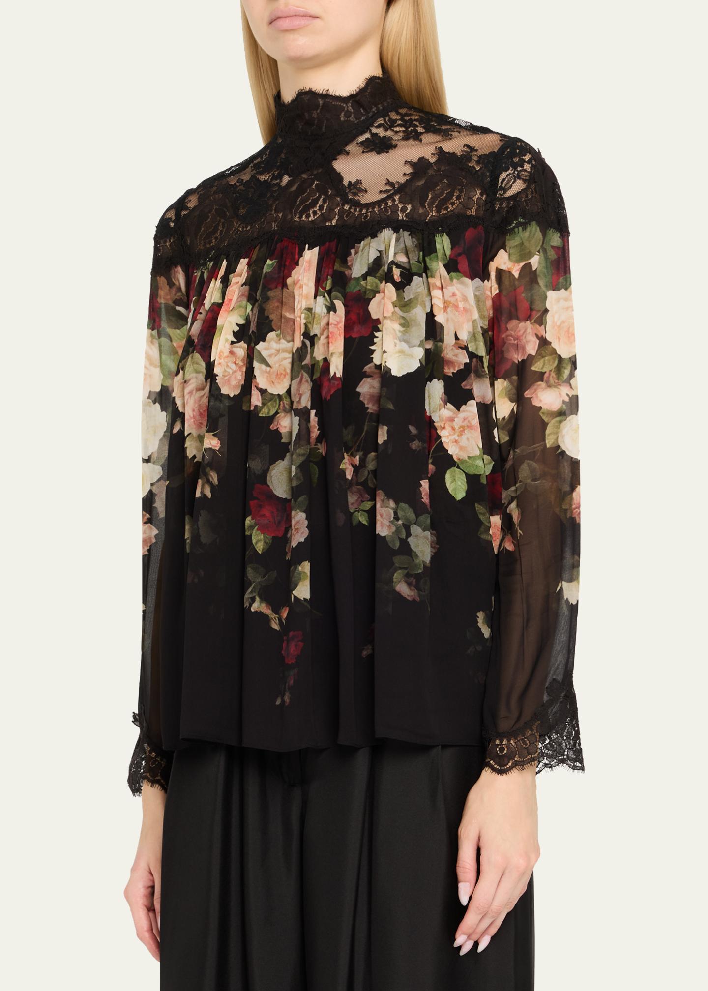 Zimmermann Floral Lace Yoke Blouse - Bergdorf Goodman