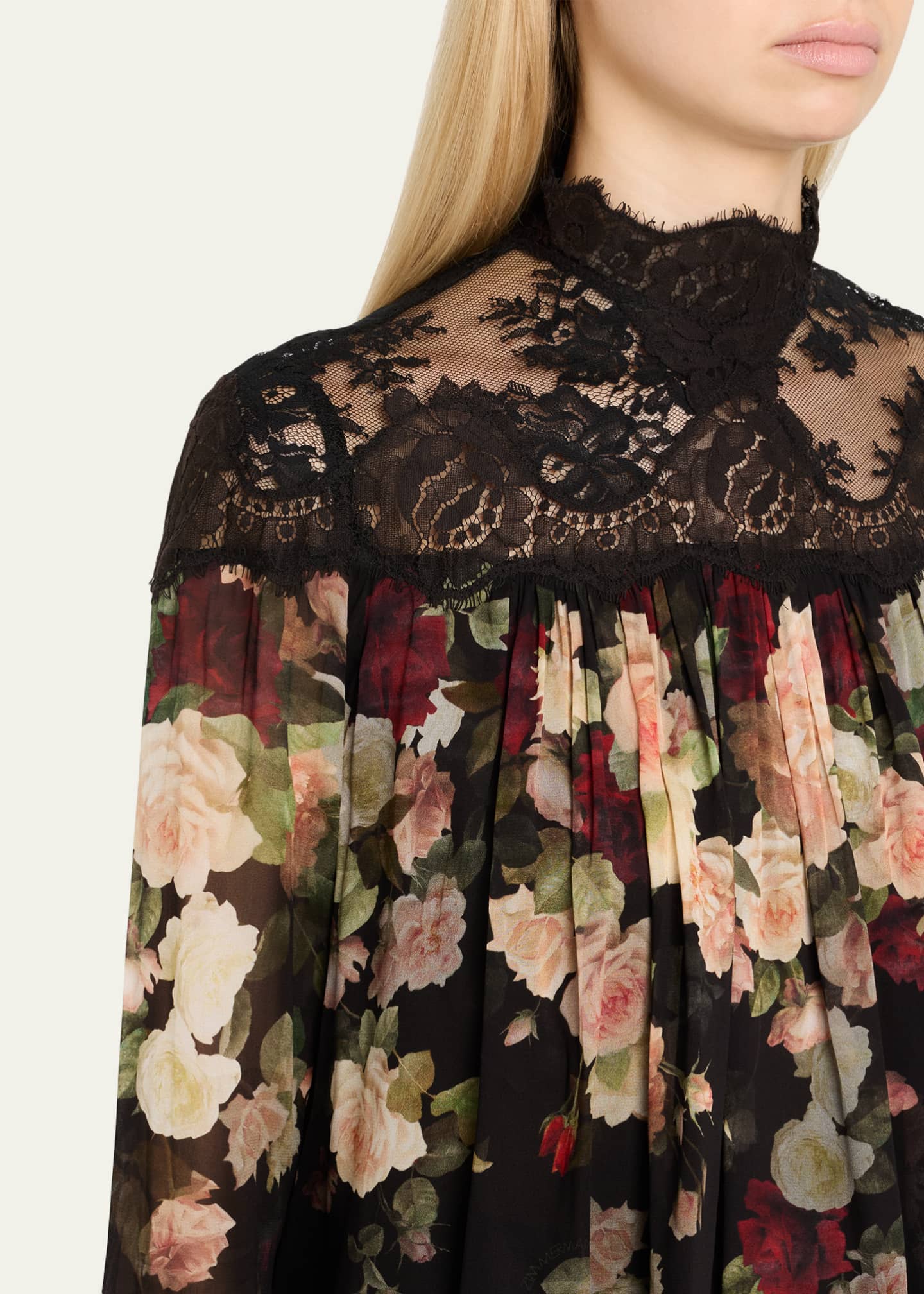 Zimmermann Floral Lace Yoke Blouse - Bergdorf Goodman