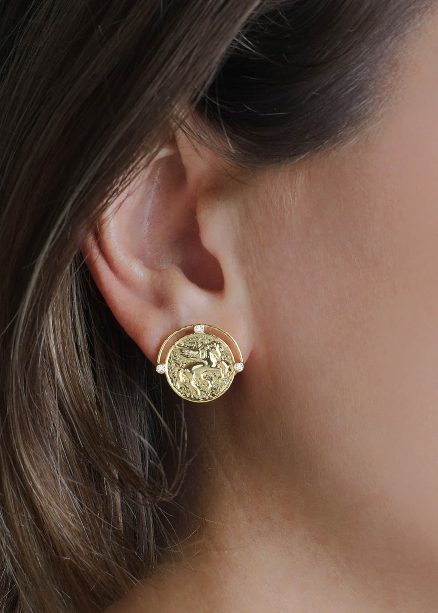 Anabel Aram Jewelry Pegasus Coin Stud Earrings - Bergdorf Goodman