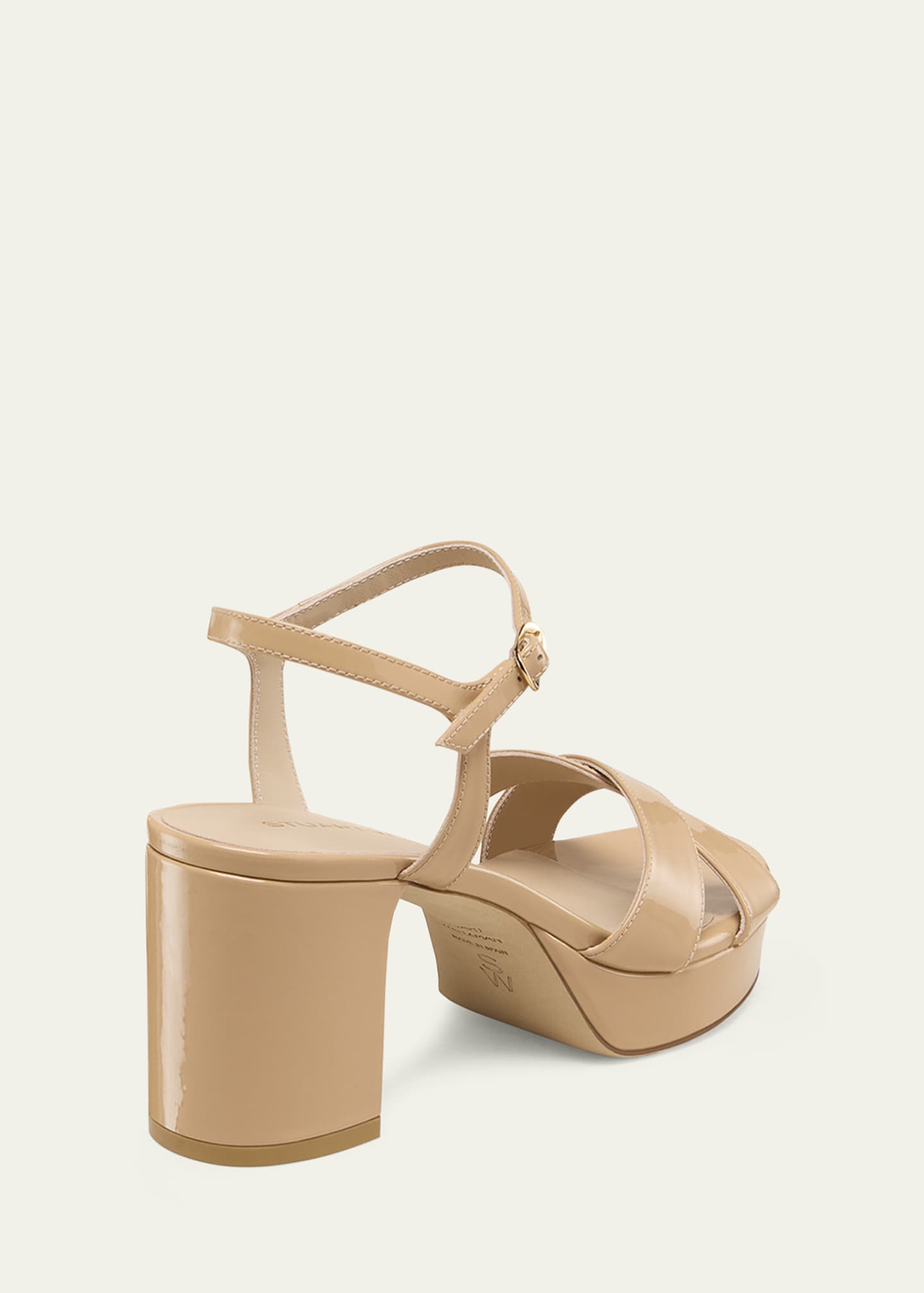 Stuart Weitzman Dayna Patent Crisscross Platform Sandals - Bergdorf Goodman
