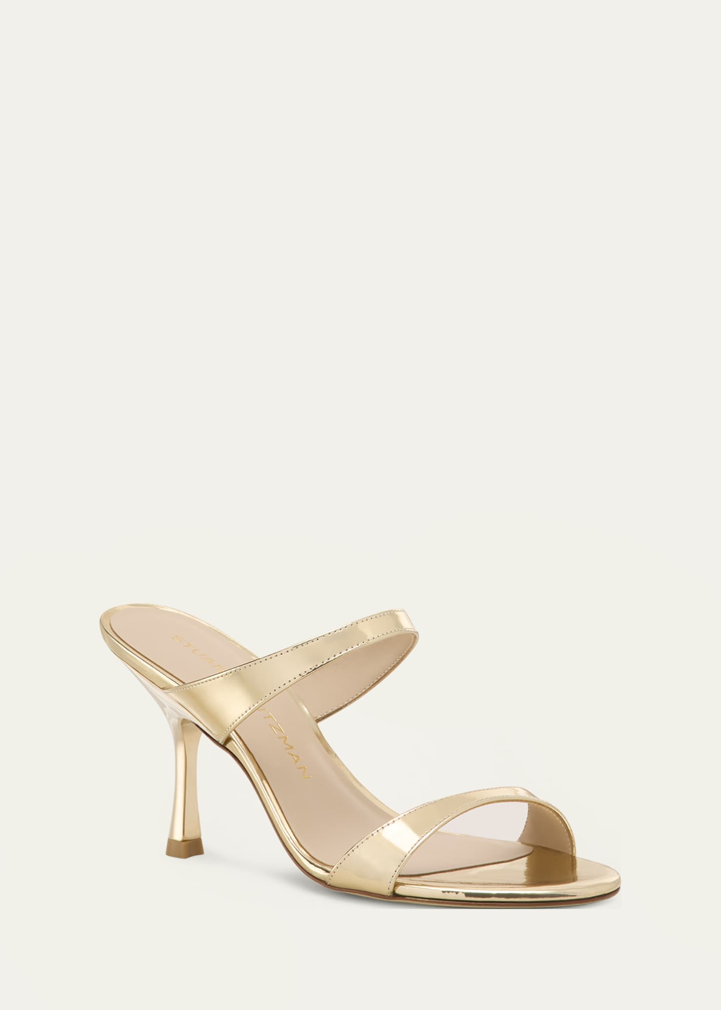 Stuart Weitzman Nudist Metallic Leather Slide Sandals - Bergdorf Goodman