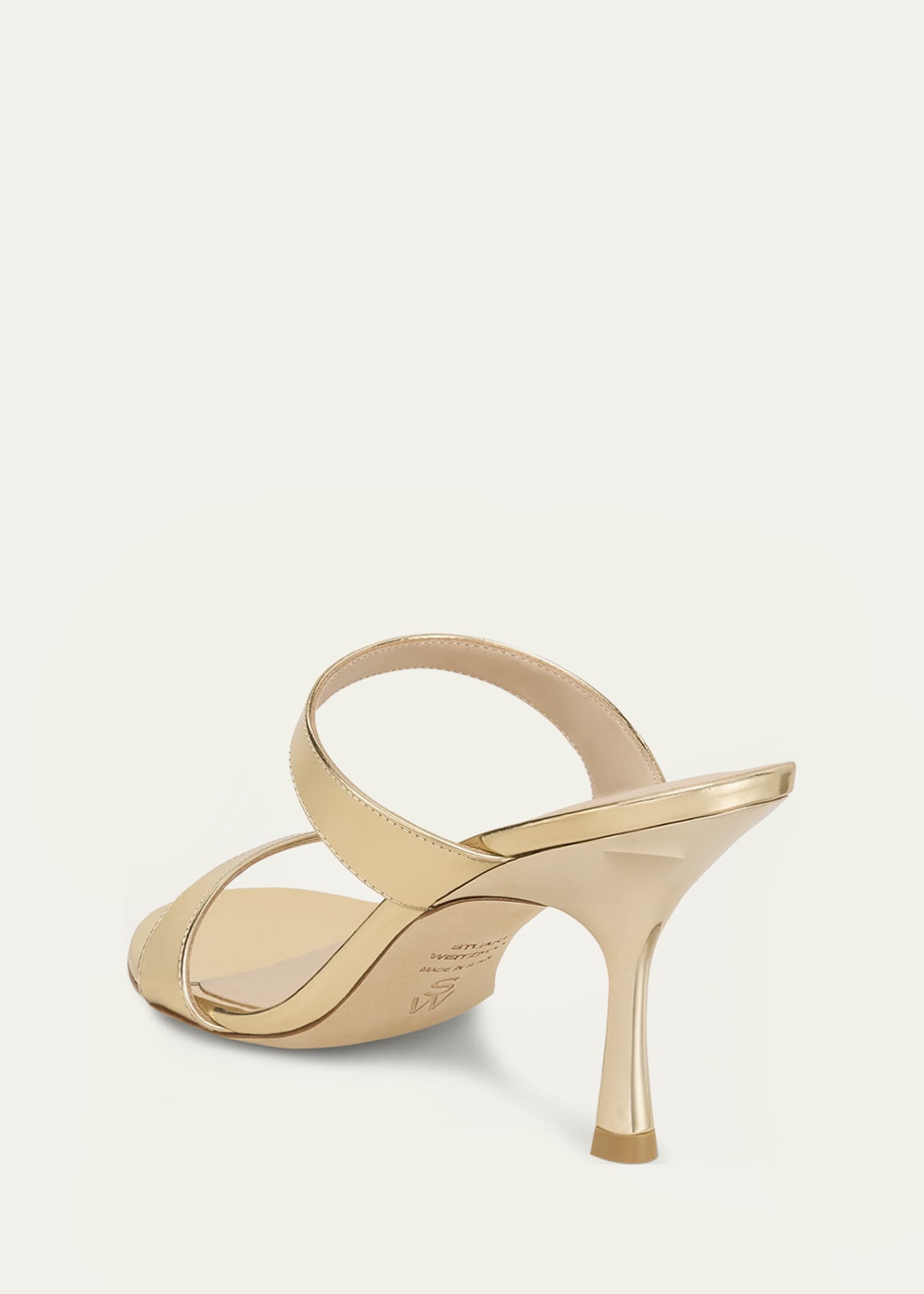 Stuart Weitzman Nudist Metallic Leather Slide Sandals - Bergdorf Goodman
