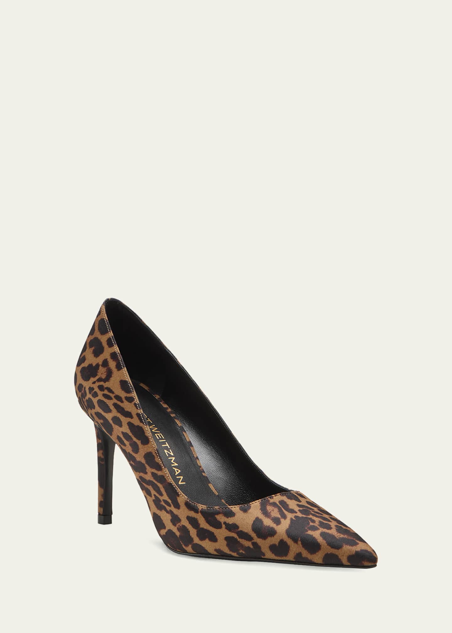 Stuart Weitzman Stuart Power 85 Leopard-Print Pumps - Bergdorf Goodman
