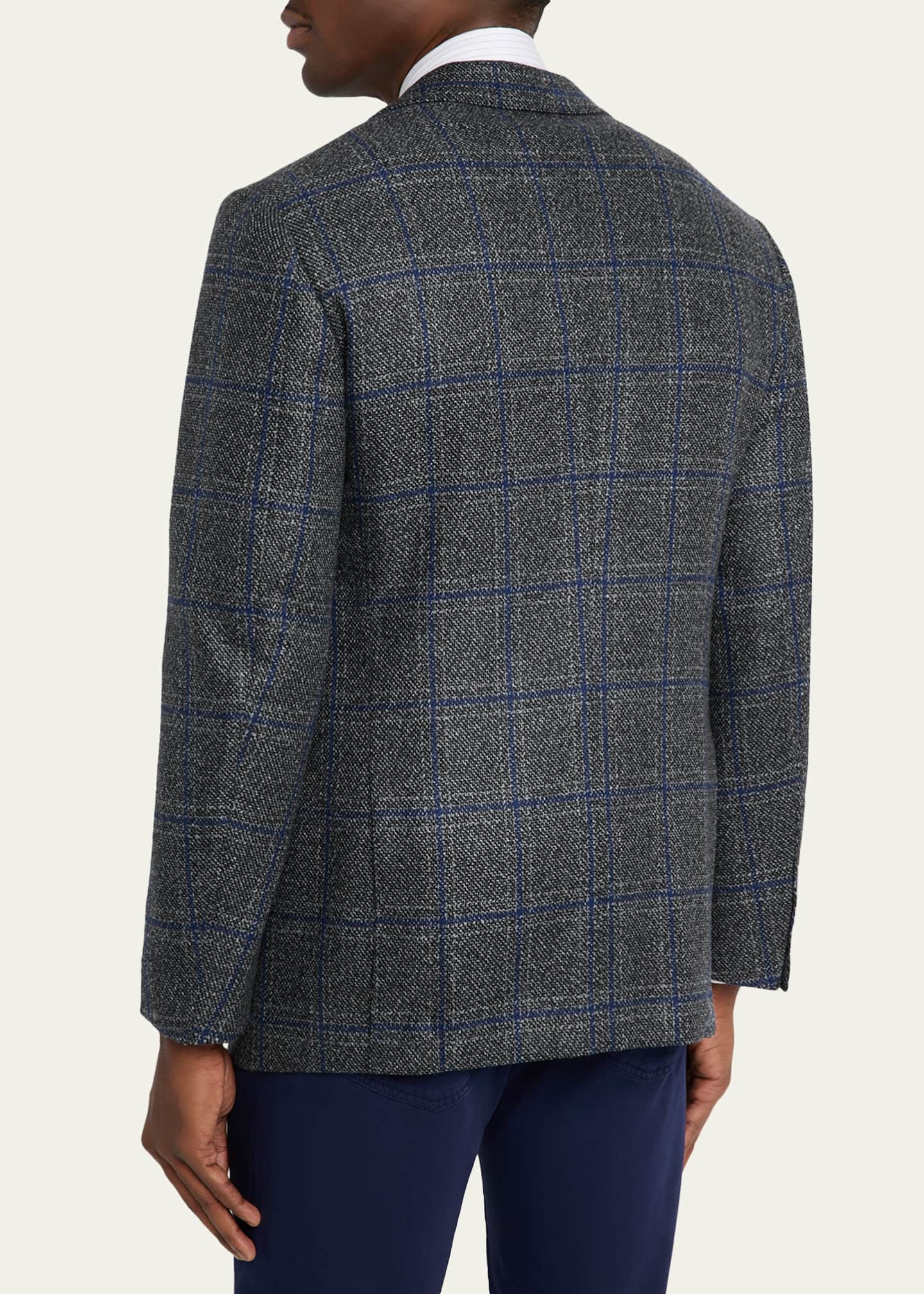 Cesare Attolini Men's Windowpane Wool Two-Button Jacket - Bergdorf Goodman