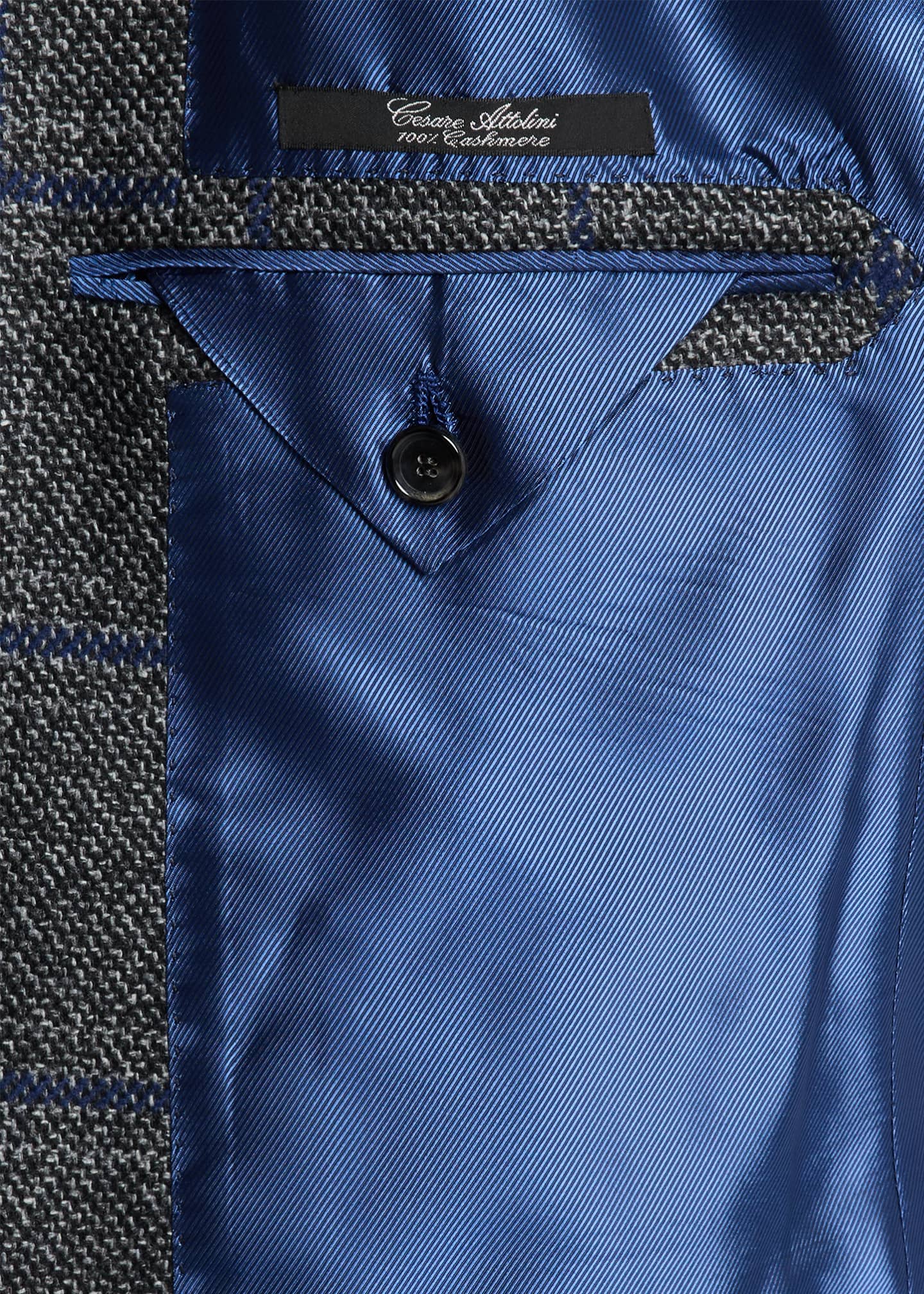 Cesare Attolini Men's Windowpane Wool Two-Button Jacket - Bergdorf Goodman