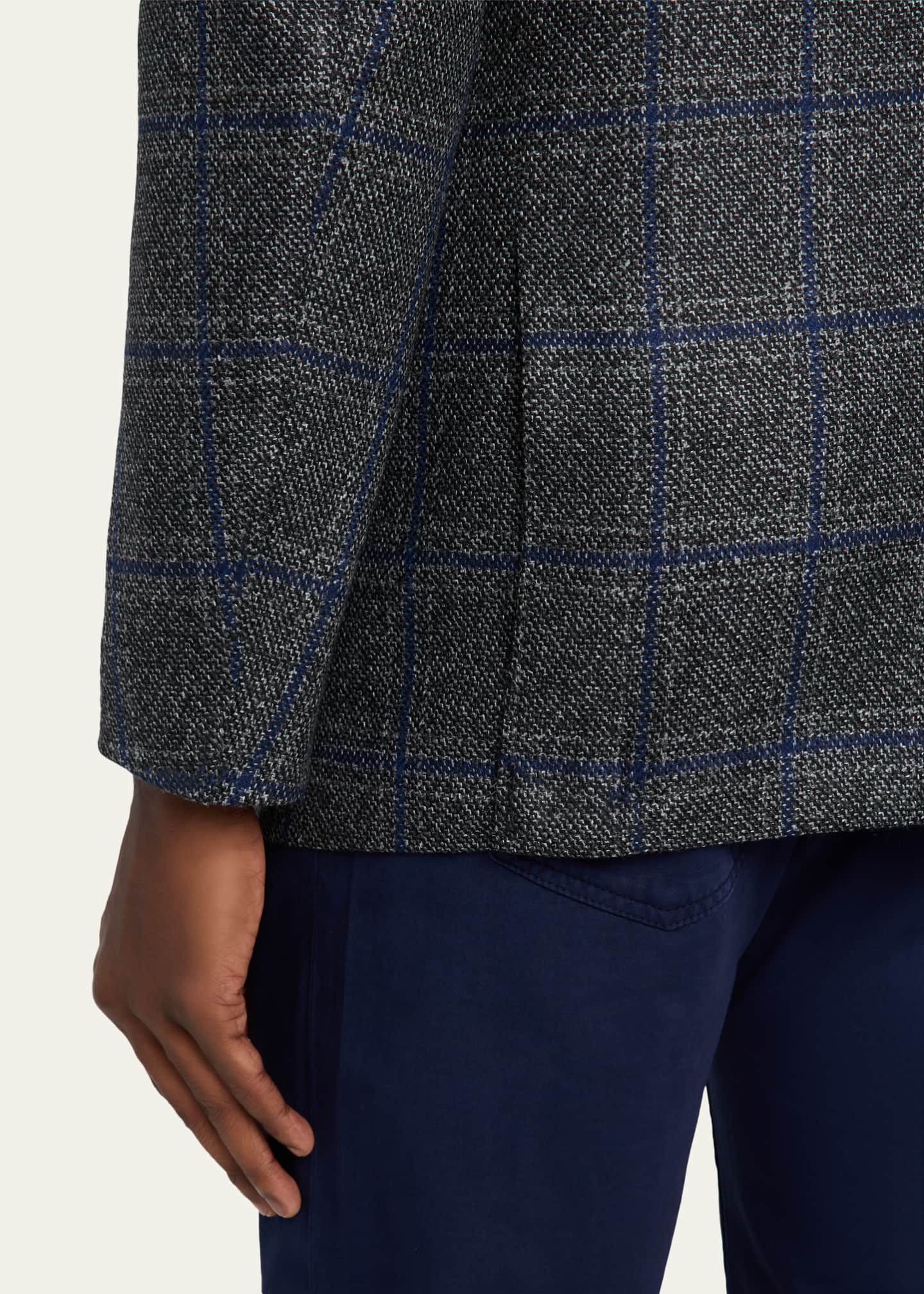 Cesare Attolini Men's Windowpane Wool Two-Button Jacket - Bergdorf Goodman