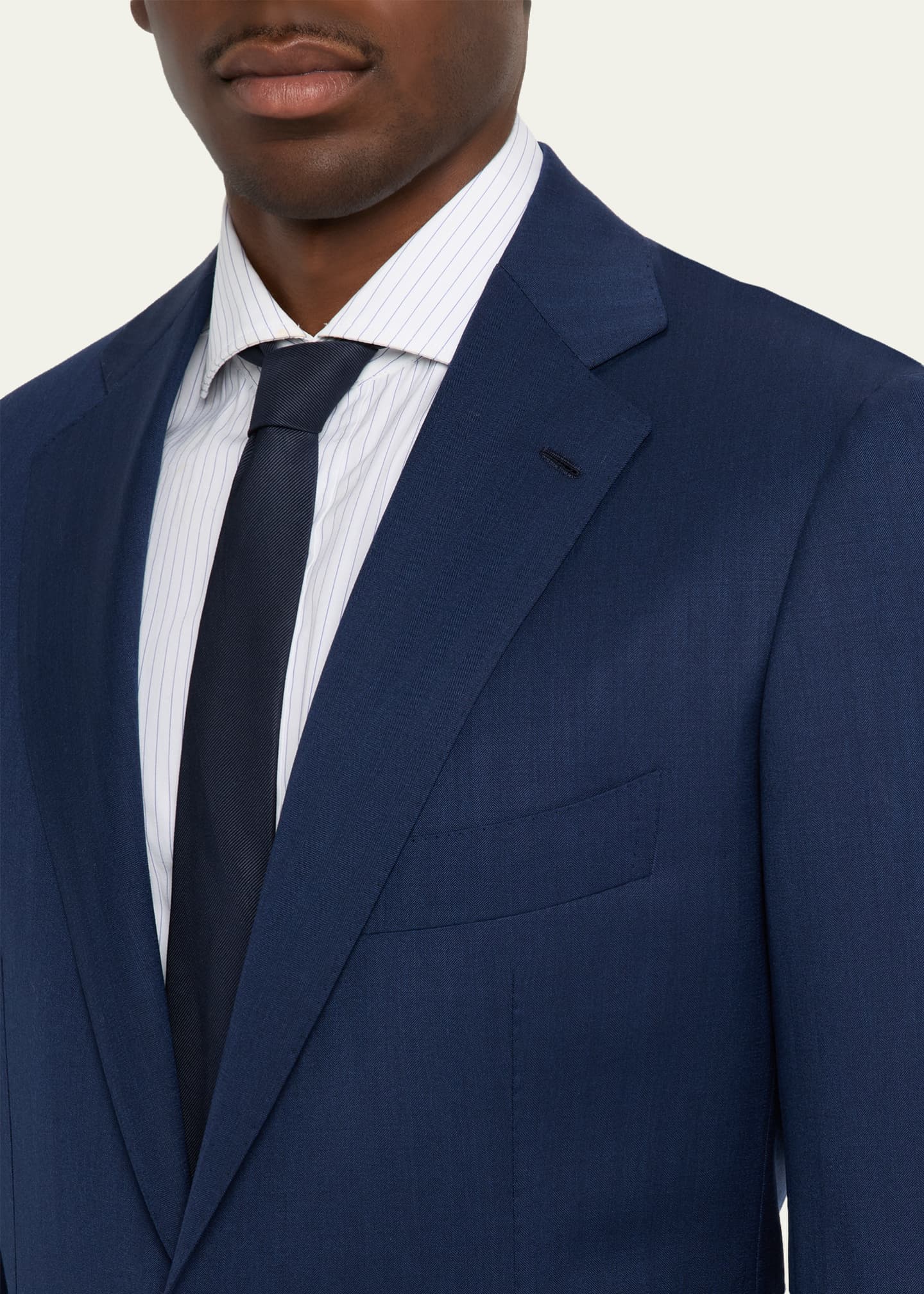 Cesare Attolini Men's Wool Chevron 130 Two-Piece Suit - Bergdorf Goodman