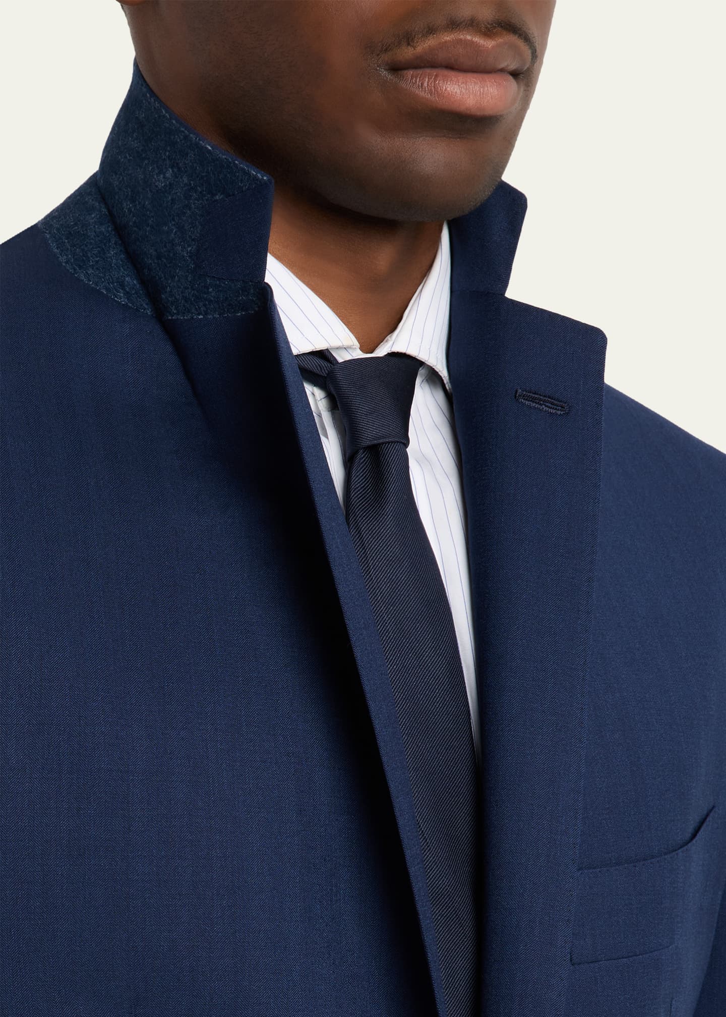 Cesare Attolini Men's Wool Chevron 130 Two-Piece Suit - Bergdorf Goodman
