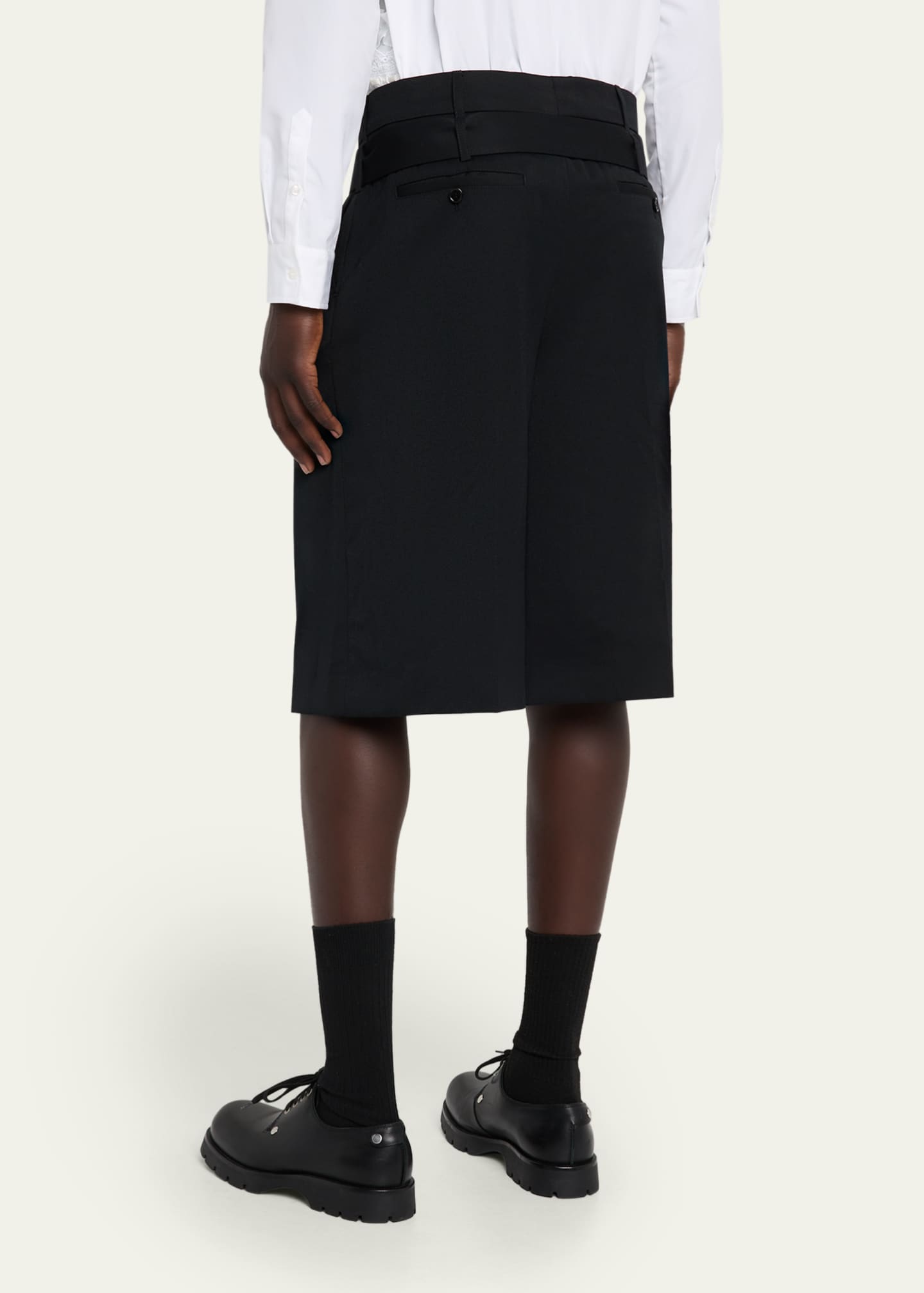 Simone Rocha Men's Wide-Leg Multi-Belt Loop Shorts - Bergdorf Goodman