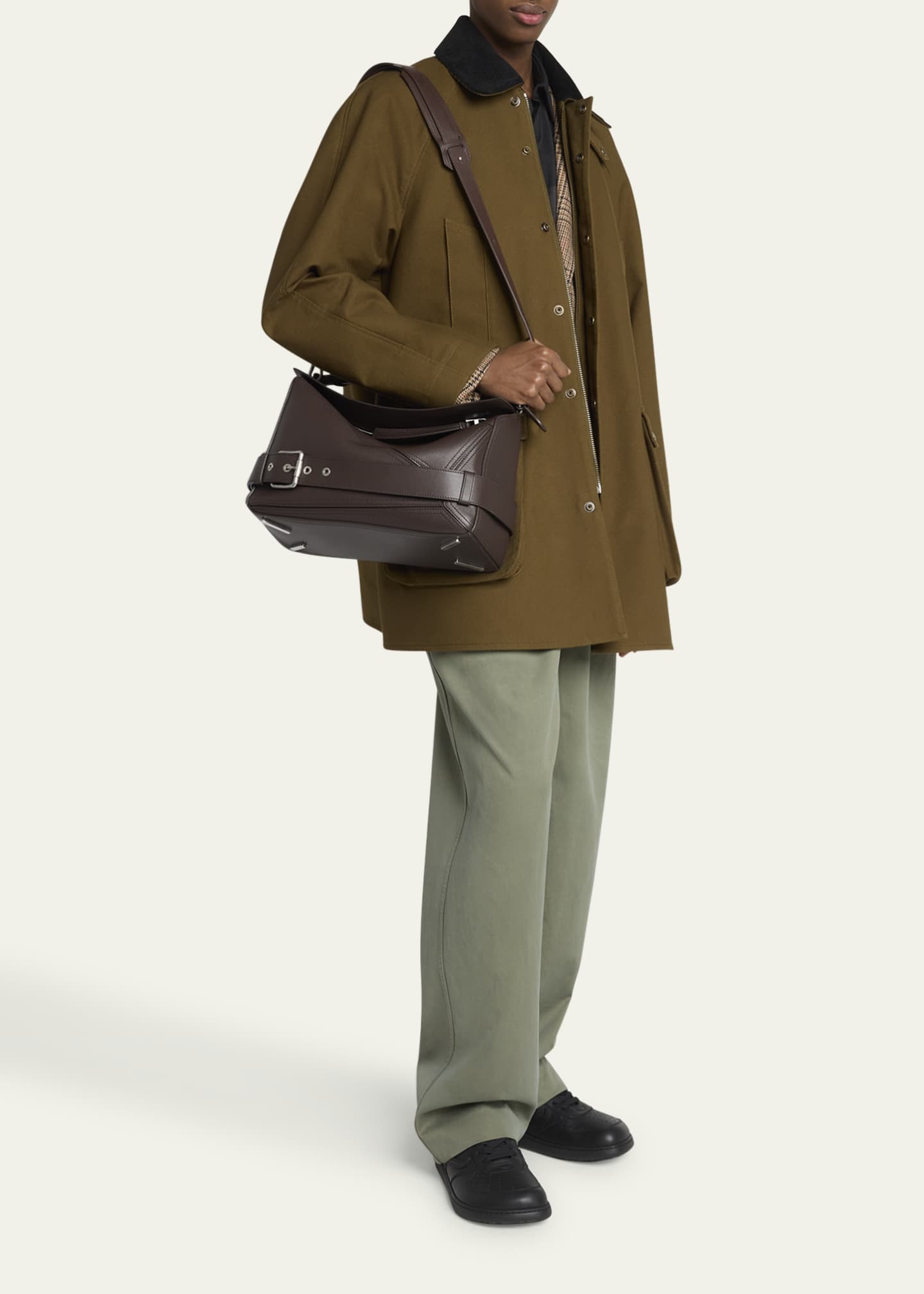 Loewe Men's Large Leather Biker Puzzle Shoulder Bag - Bergdorf Goodman