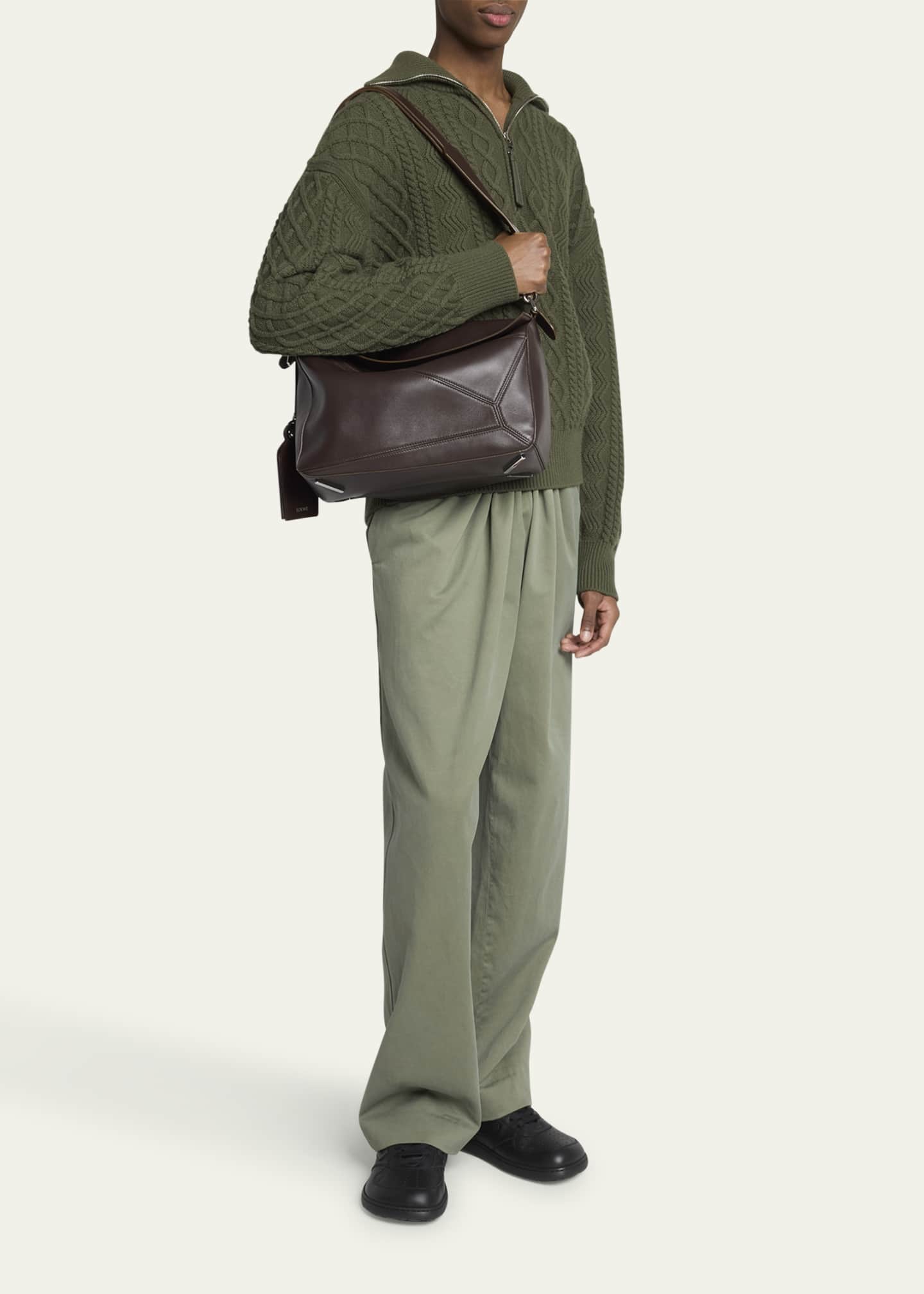 Loewe Men's Large Leather Puzzle Featherlight Crossbody Bag - Bergdorf ...