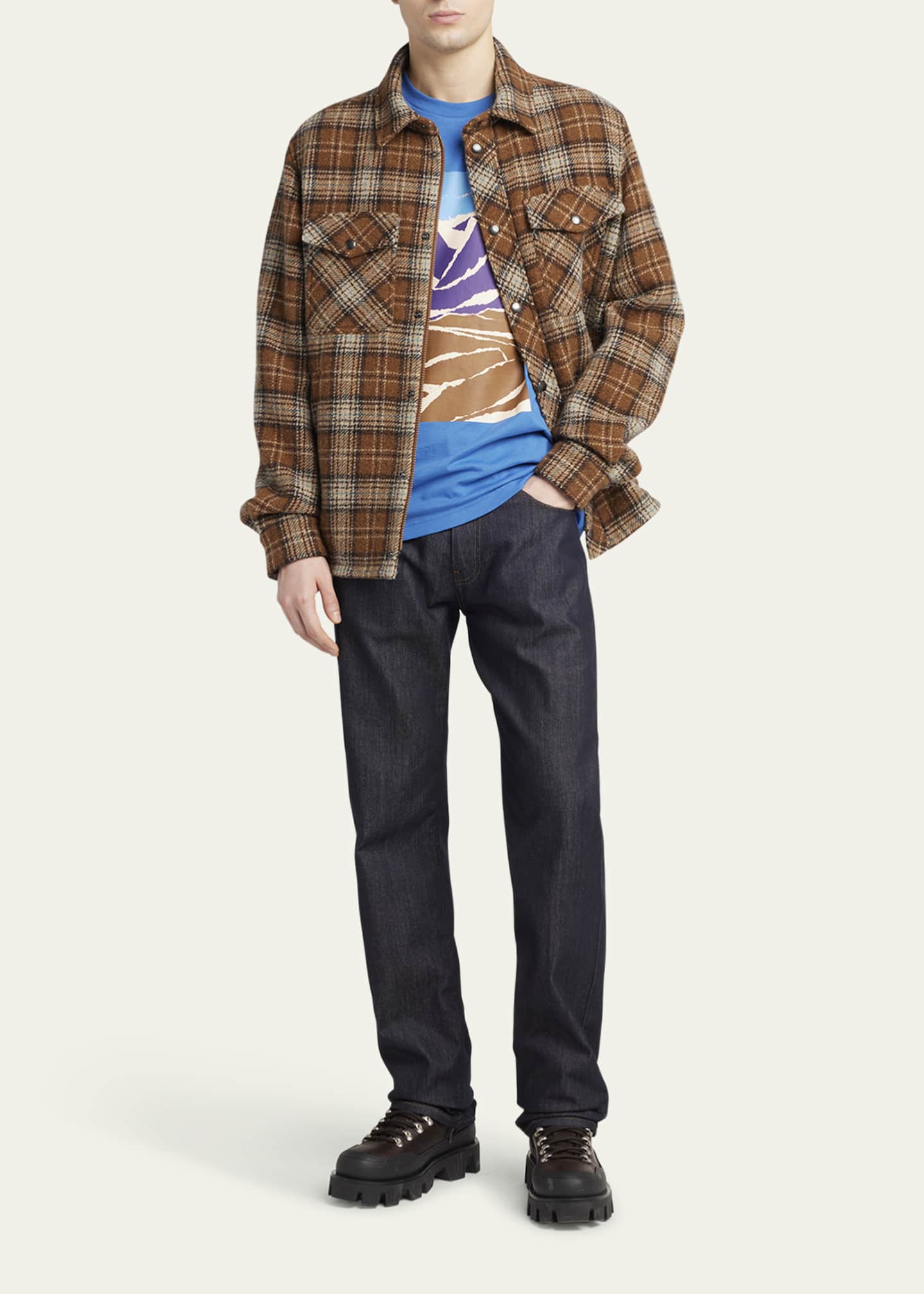 Moncler Men's Cotton Landscape-Print Graphic T-Shirt - Bergdorf Goodman