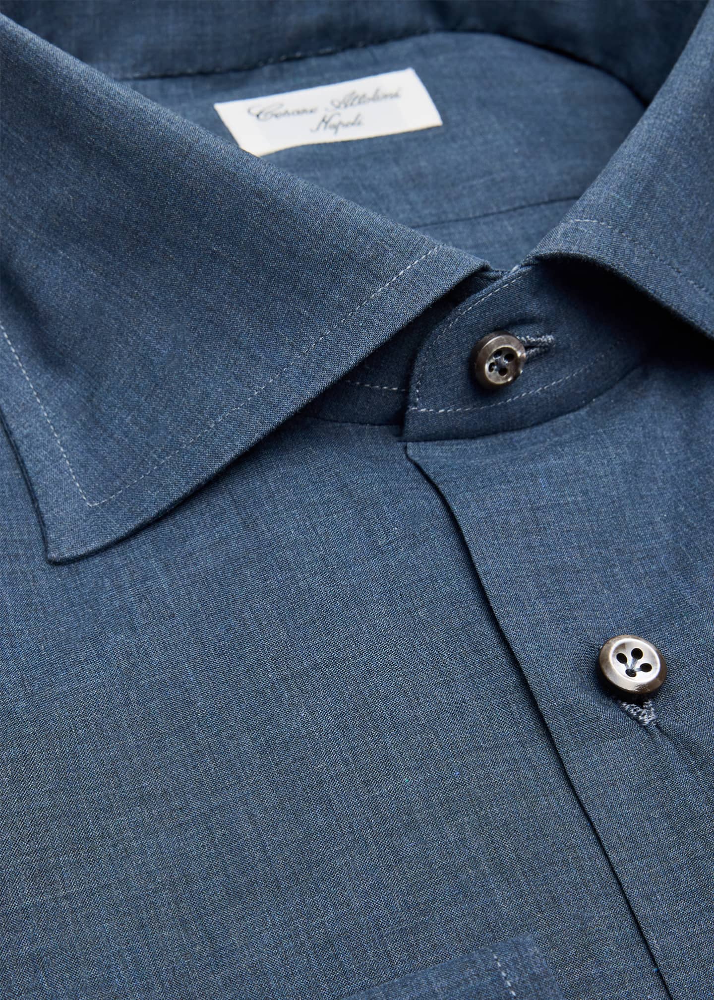Cesare Attolini Men's Cotton Melange Spread-Collar Sport Shirt ...
