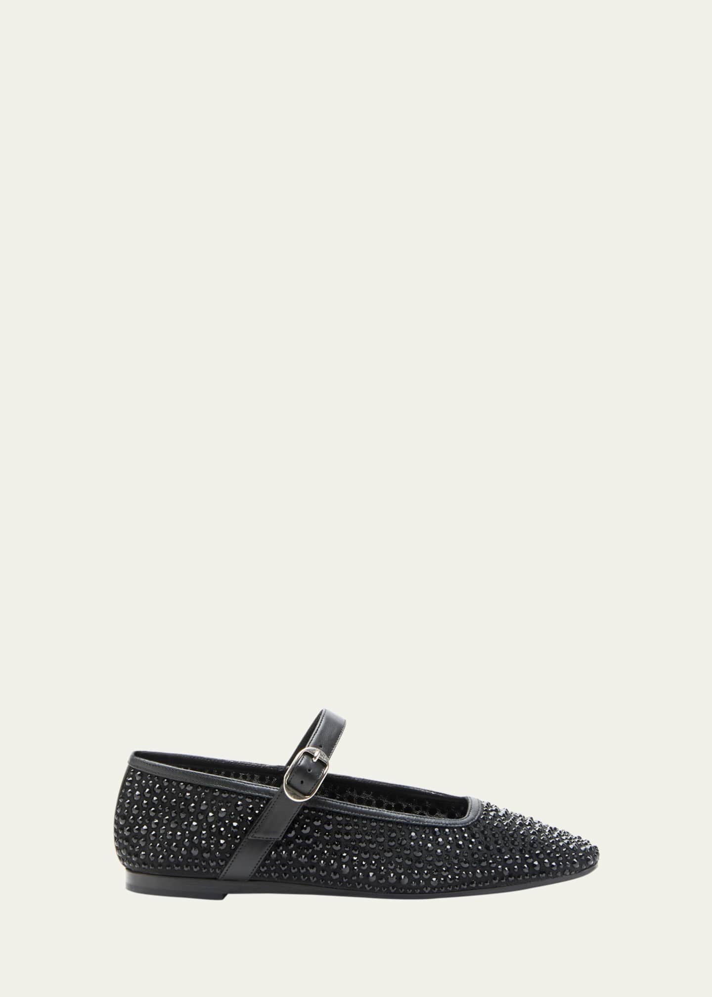 Le Monde Beryl Crystal Mesh Mary Jane Ballerina Flats - Bergdorf Goodman