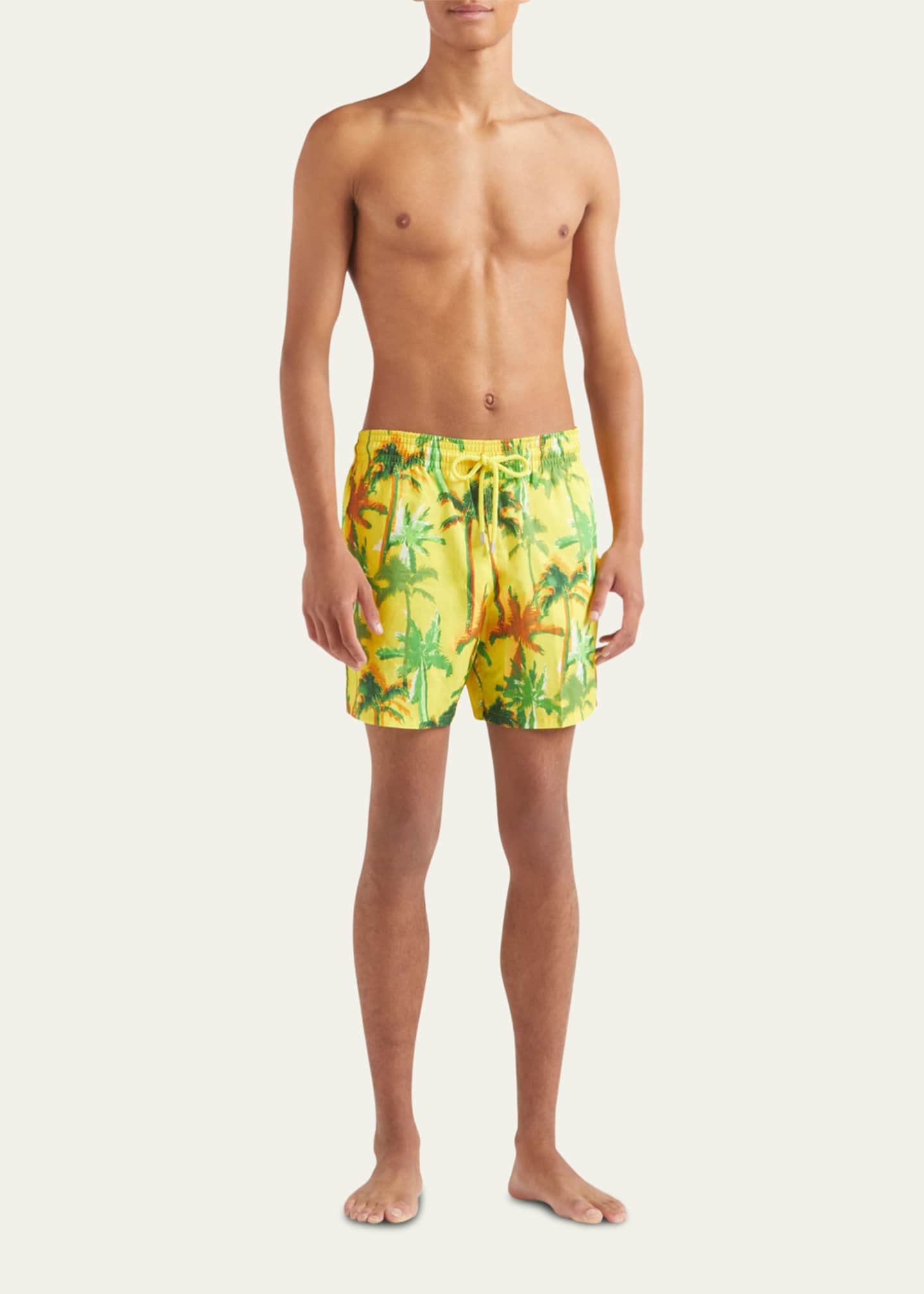 Vilebrequin Men's Packable Palms Swim Trunks - Bergdorf Goodman