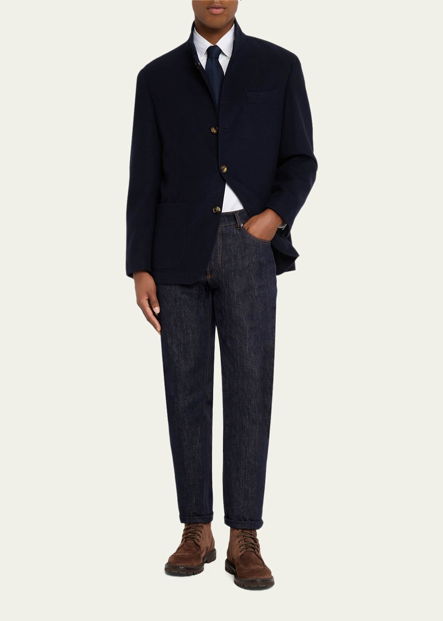 Brunello Cucinelli Men's Cashmere Blazer-Style Coat - Bergdorf Goodman