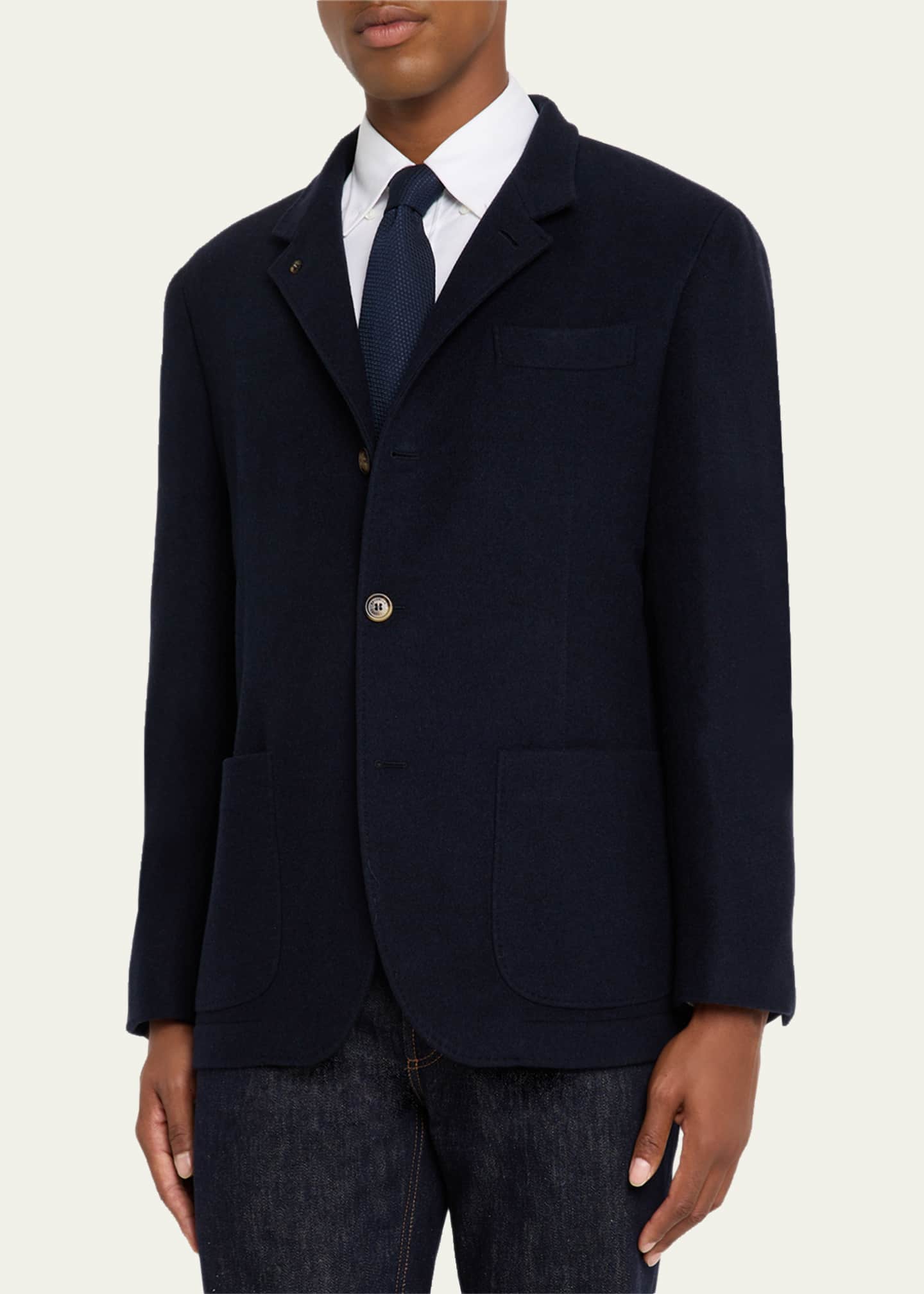 Brunello Cucinelli Men's Cashmere Blazer-Style Coat - Bergdorf Goodman