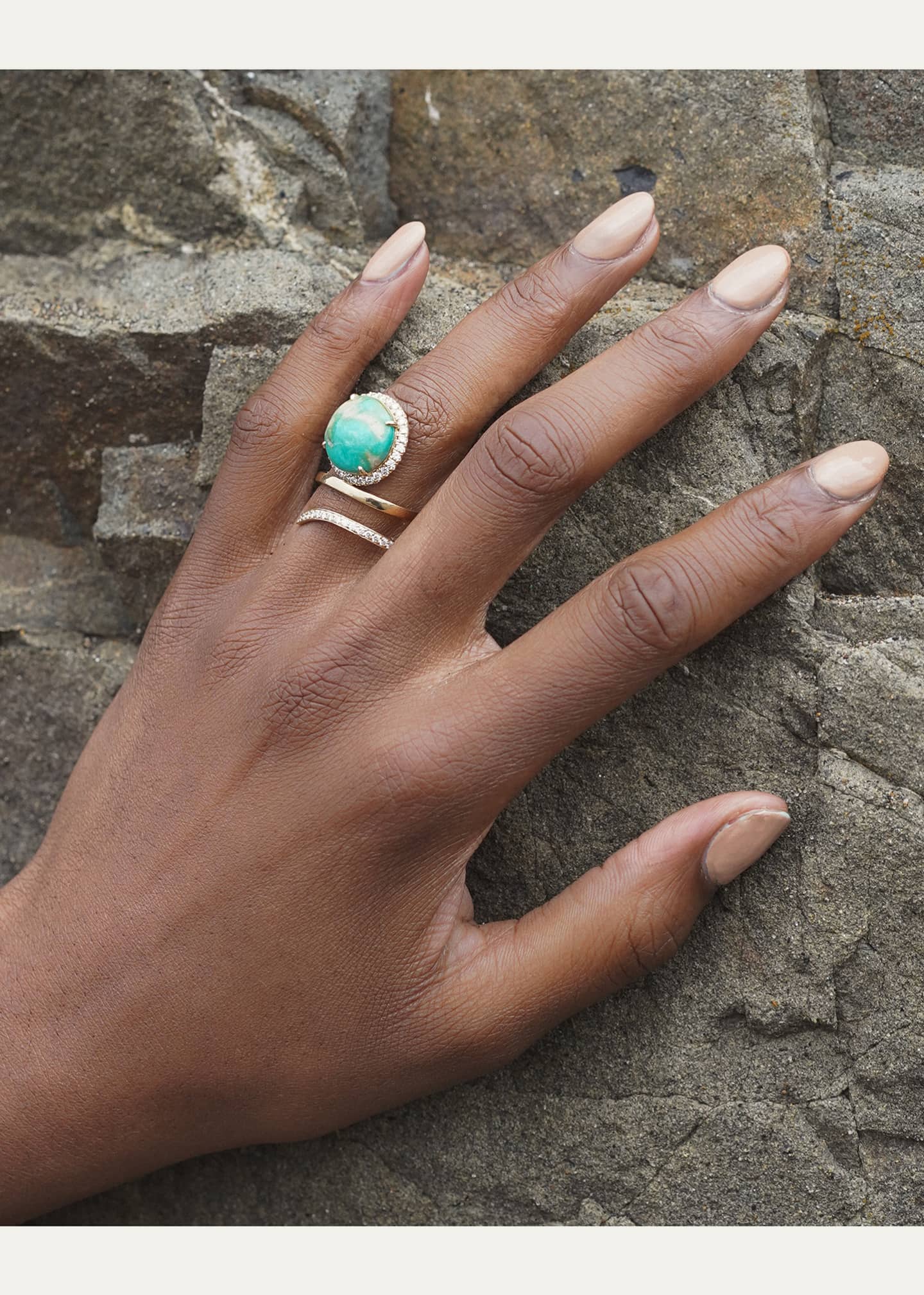 JIA JIA Nevada Mona Lisa Turquoise Diamond Halo Spiral Ring - Bergdorf ...