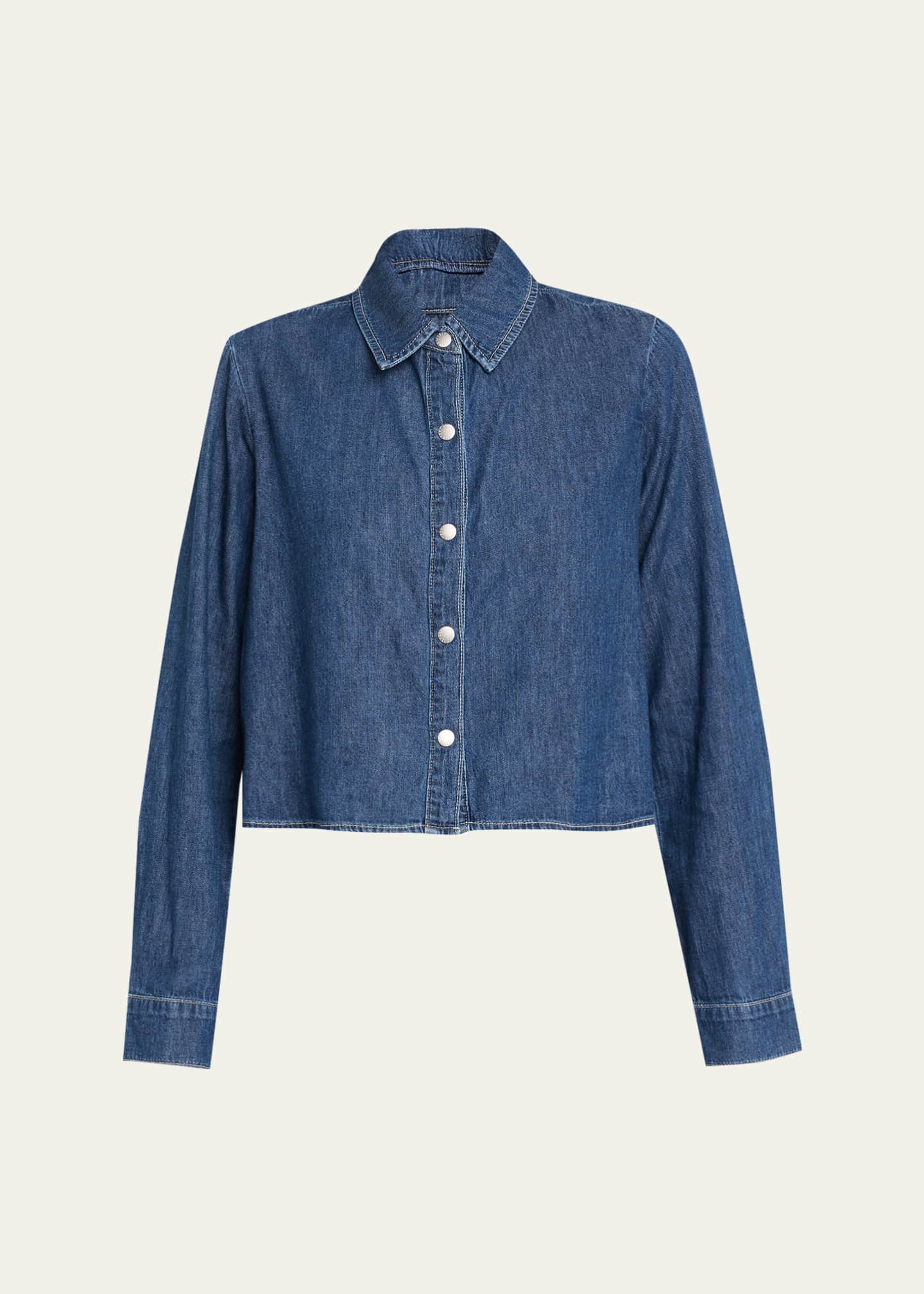 L'Agence Annette Long-Sleeve Denim Shirt - Bergdorf Goodman