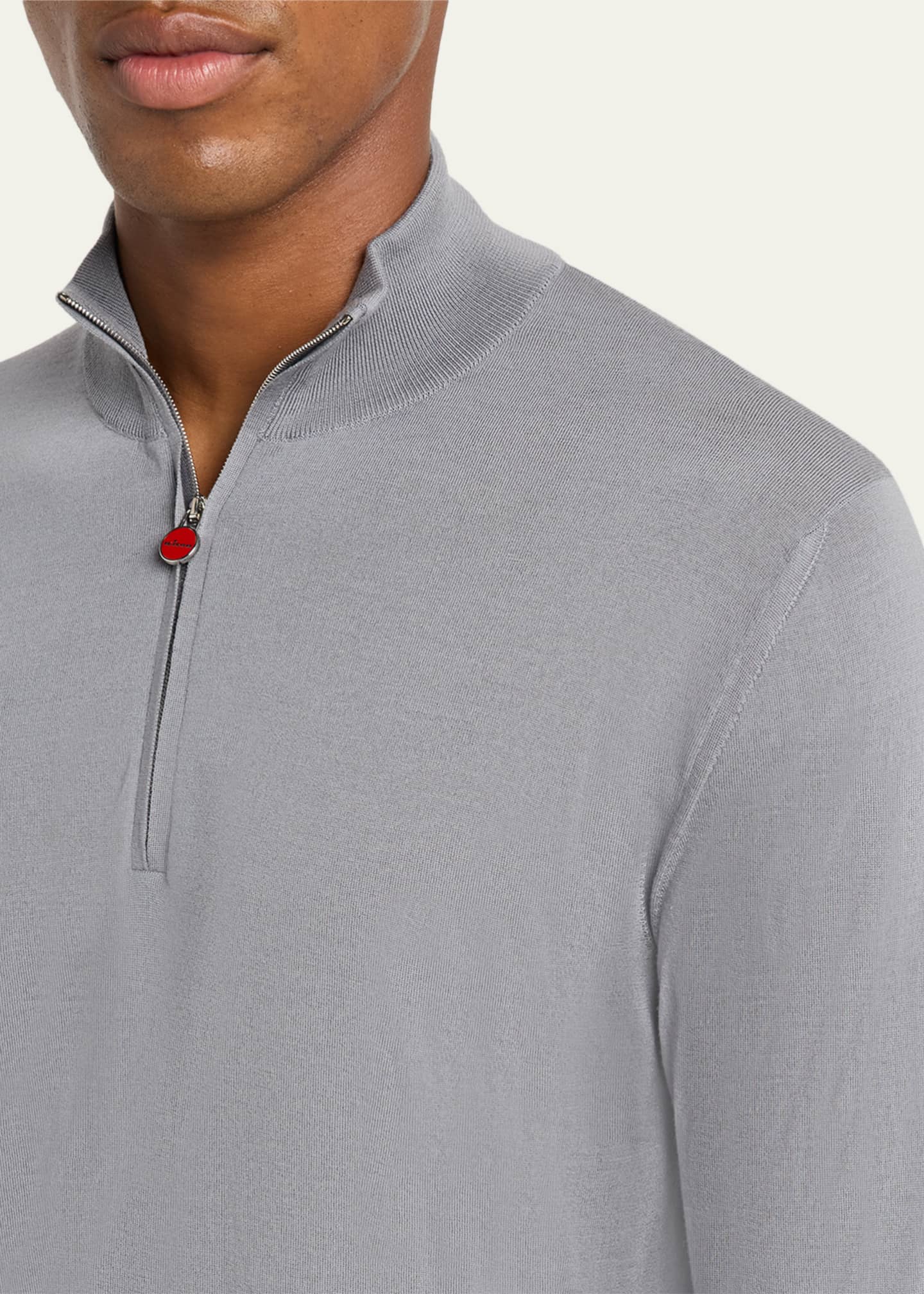 Kiton Men's Wool Half-Zip Sweater - Bergdorf Goodman