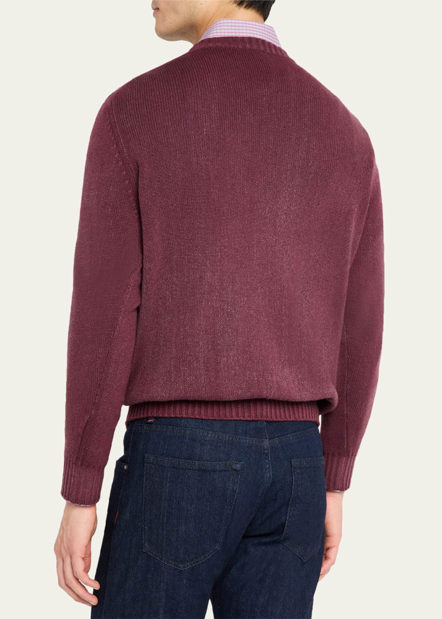Kiton Men's Cashmere Diamond Cable Crewneck Sweater - Bergdorf Goodman