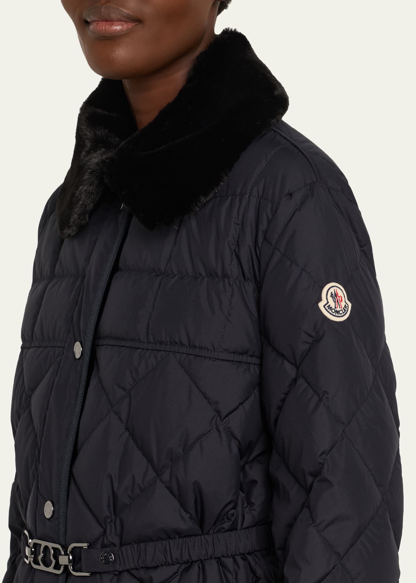 Moncler Cygne Faux Fur-Trimmed Down Jacket - Bergdorf Goodman