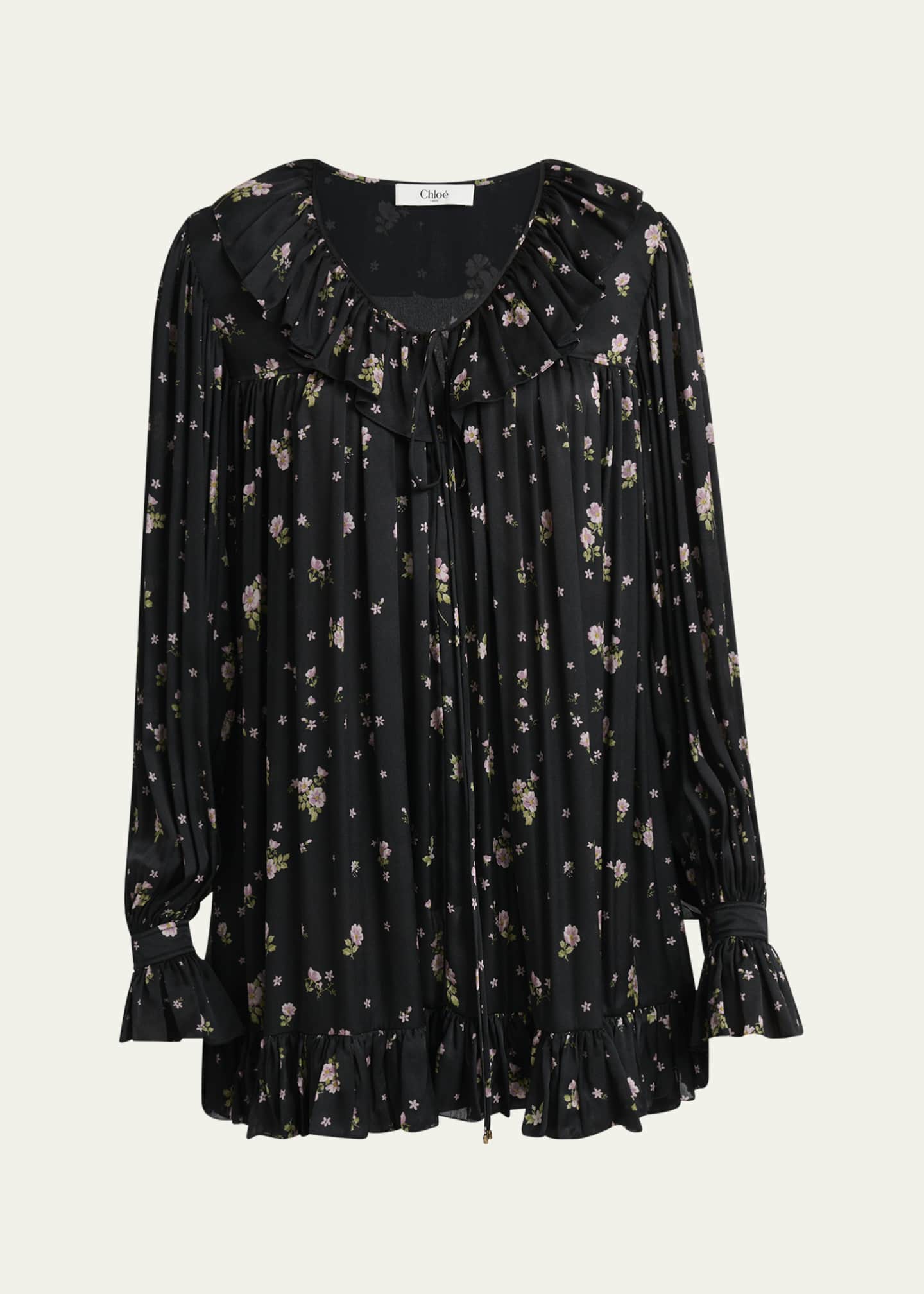 Chloe Liberty Print Silk Charmeuse Mini Dress - Bergdorf Goodman