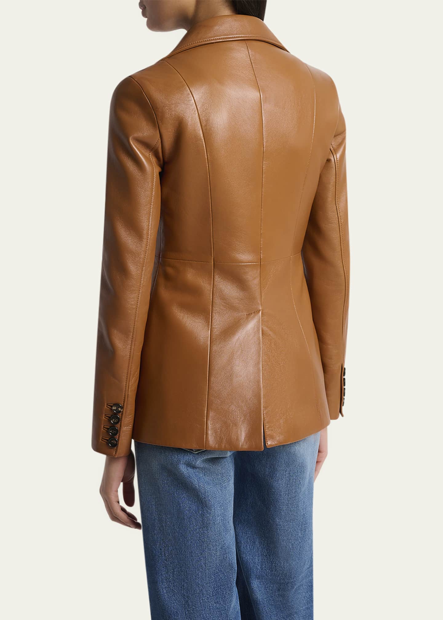 Chloe Slouch Leather Belted Single-Breasted Jacket - Bergdorf Goodman