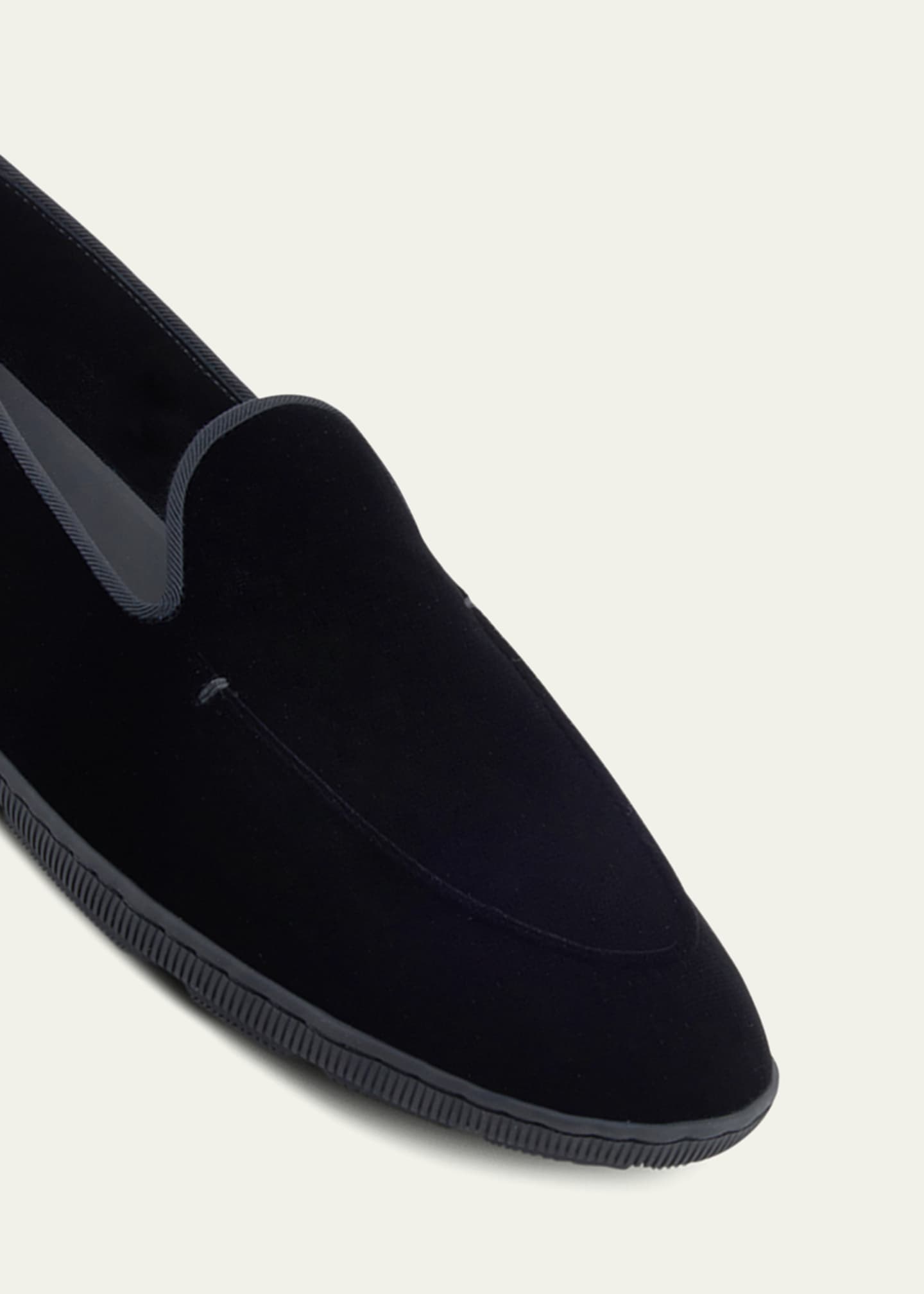 Giorgio Armani Men's Velvet Rubber-Sole Slipper Loafers - Bergdorf Goodman