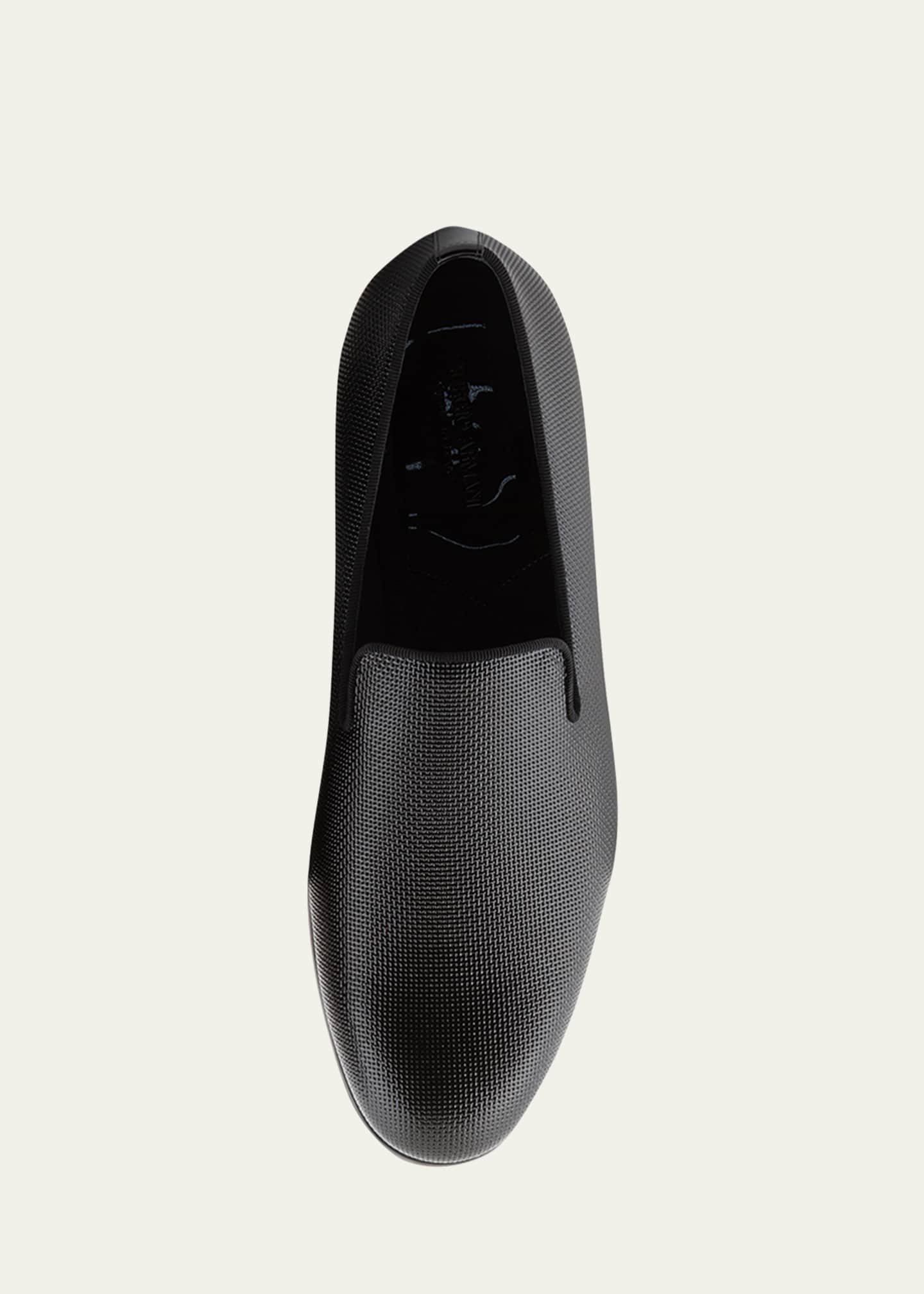 Giorgio Armani Men's Textured Leather Grosgrain-Trim Loafers - Bergdorf ...