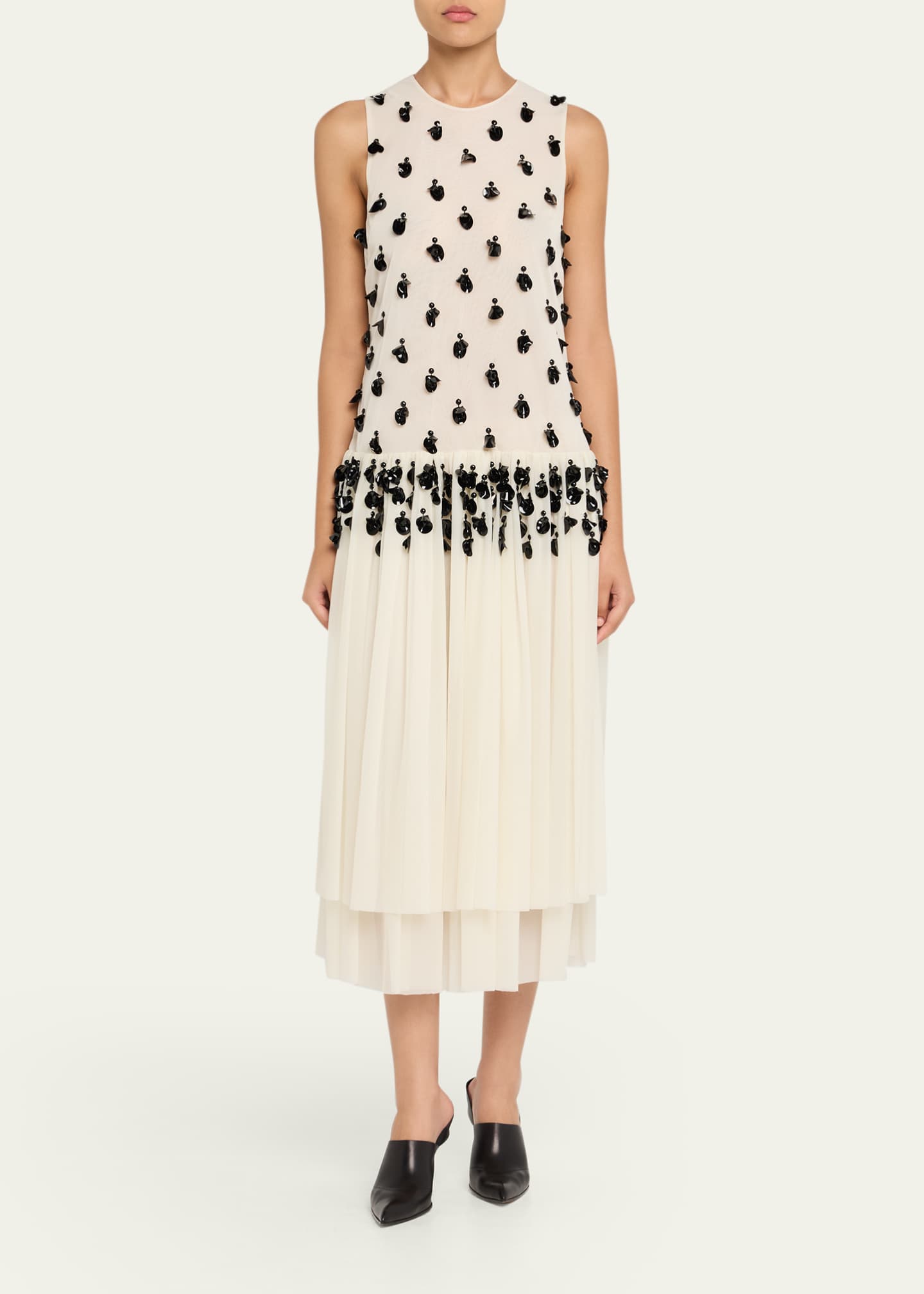 Diotima Embellished Sleeveless Tiered Midi Dress - Bergdorf Goodman