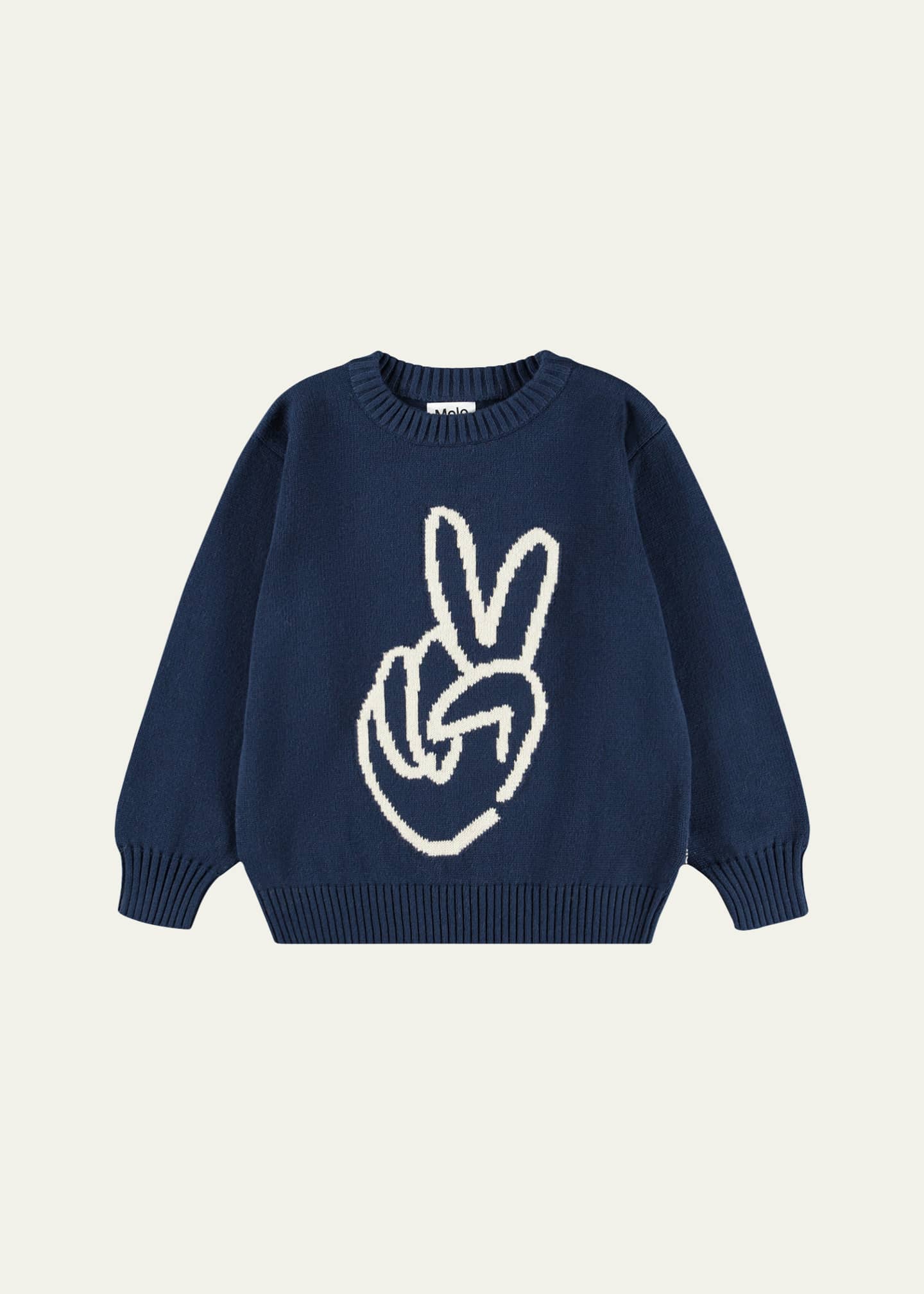 Molo Boy's Belo Cotton & Wool Peace Sign Sweater, Size 0M-16 - Bergdorf ...
