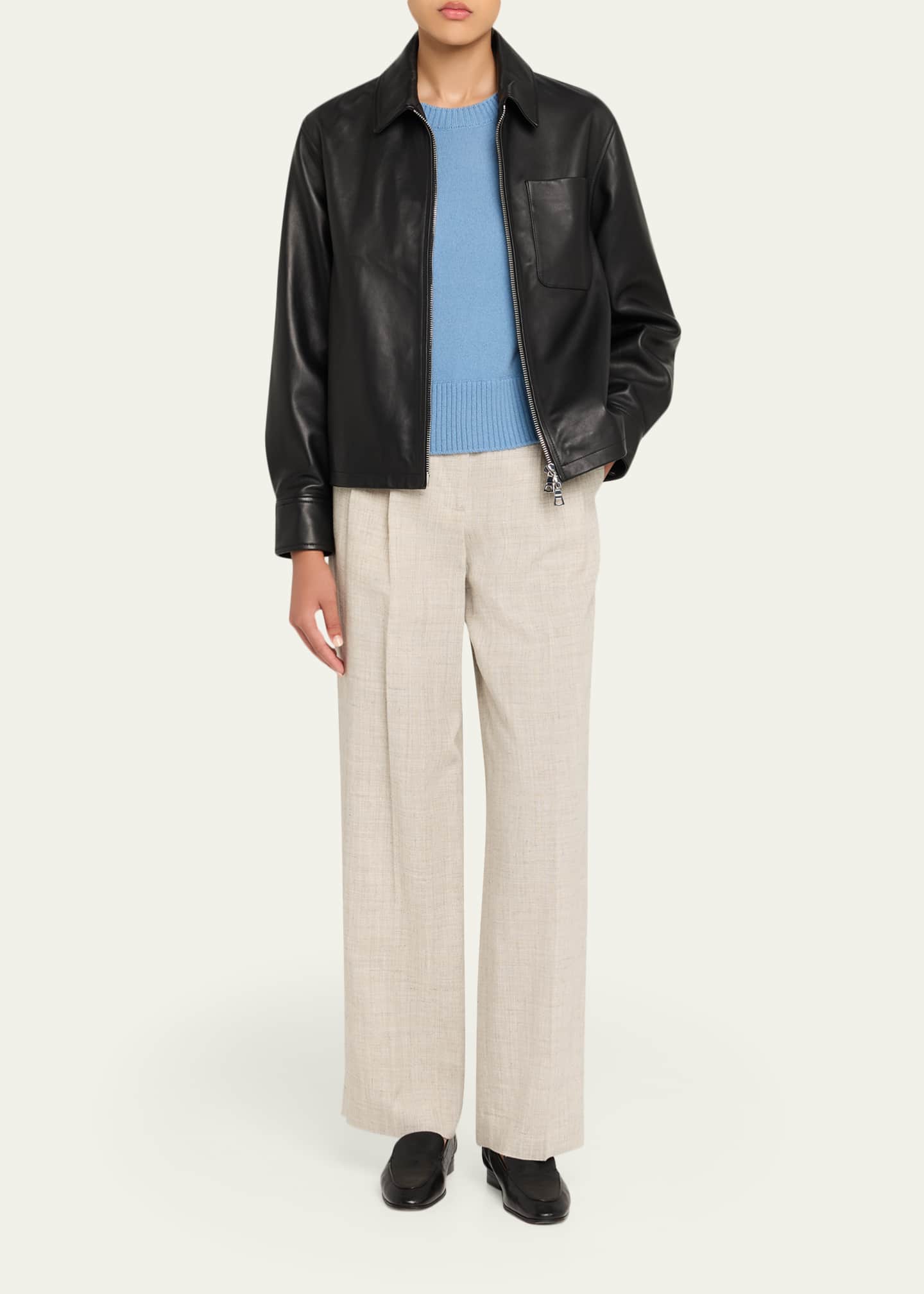 Officine Generale Rhea Lambskin Leather Jacket - Bergdorf Goodman