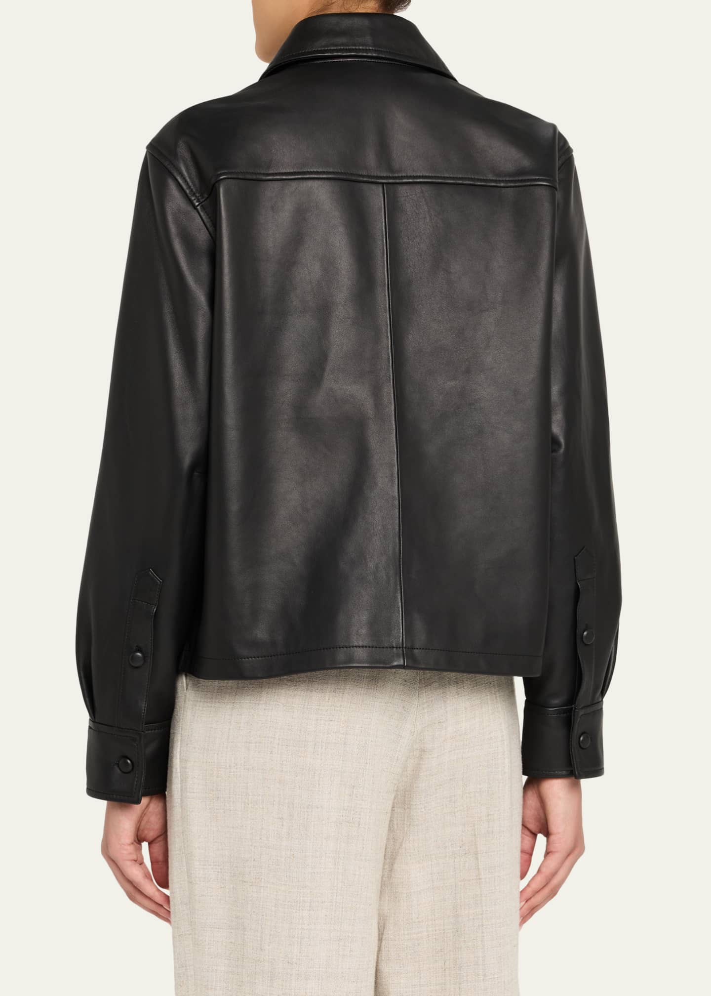 Officine Generale Rhea Lambskin Leather Jacket - Bergdorf Goodman