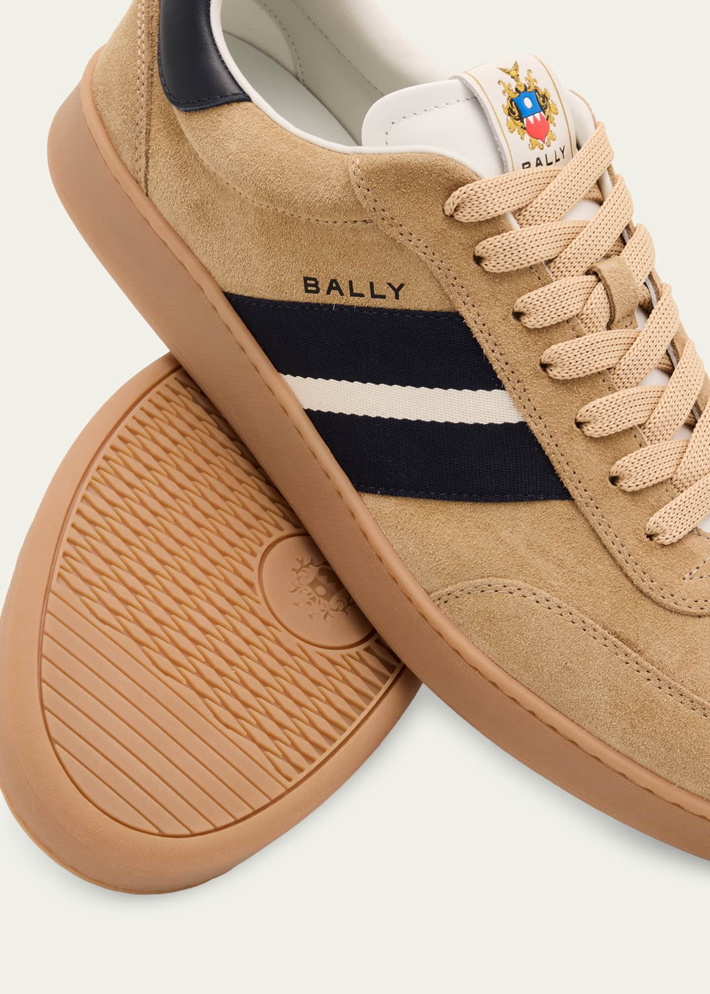 Bally Men's Retro Crest Suede Low-Top Sneakers - Bergdorf Goodman